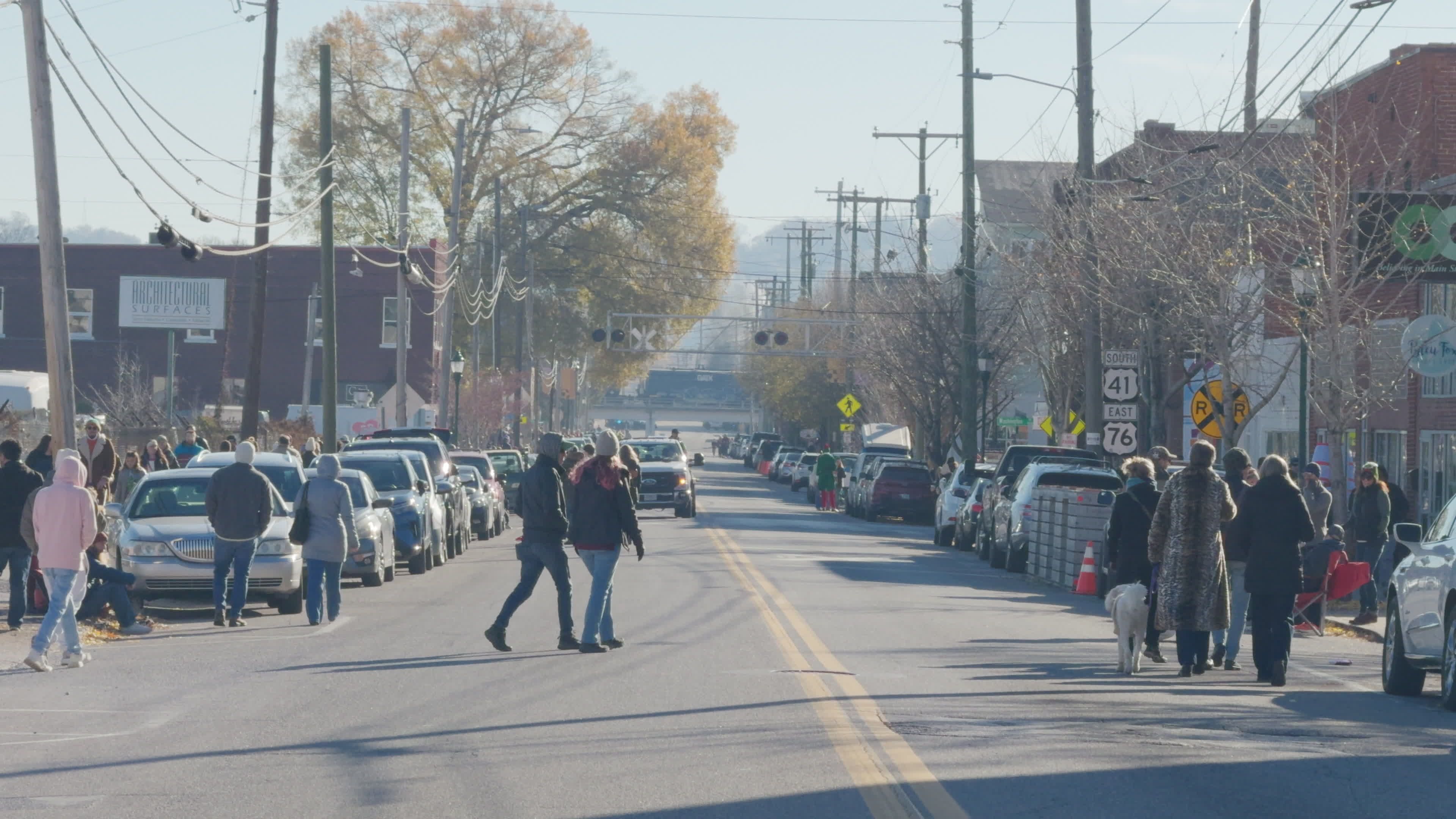 Bustling Street Scene in Urban Neighborhood Free Stock Video Footage ...