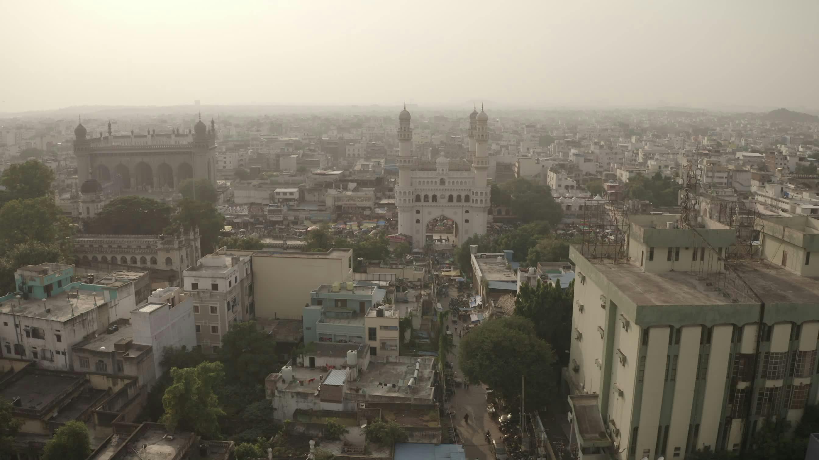 Stunning Aerial View of Charminar, Hyderabad Free Stock Video Footage ...