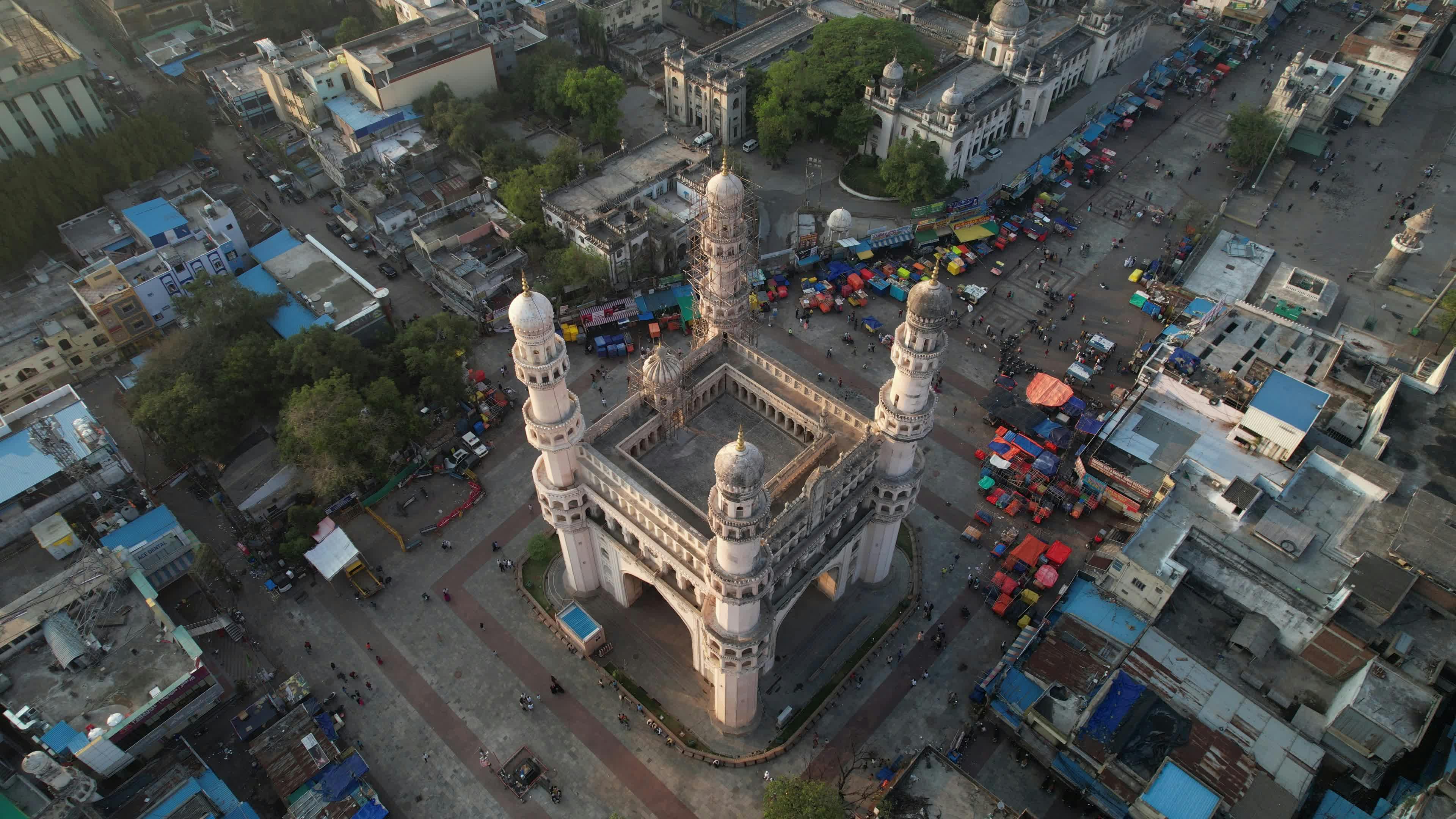 Stunning Aerial View of Charminar, Hyderabad Free Stock Video Footage ...