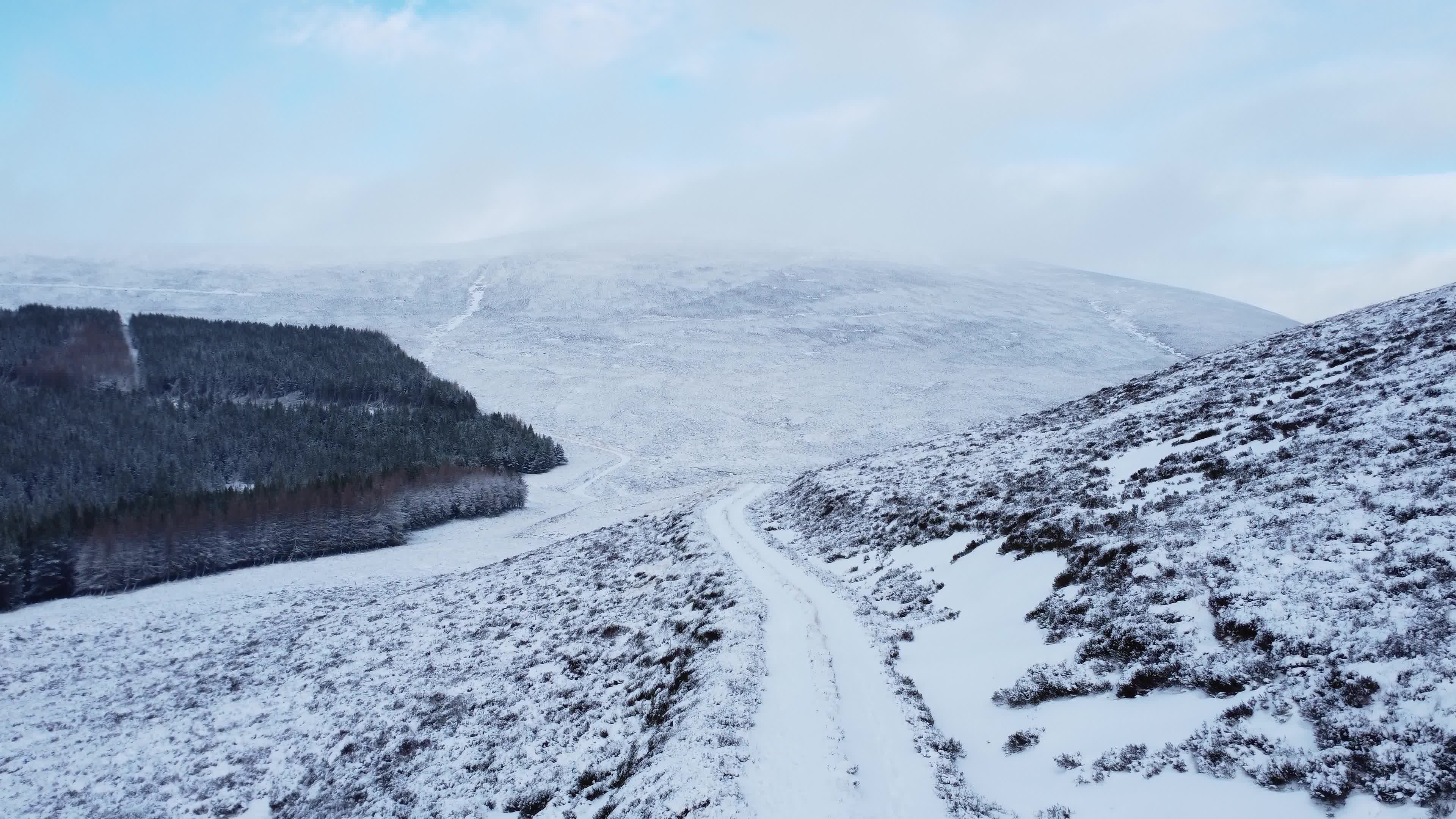 Stunning Aerial View of Snowy Cairngorms in Winter Free Stock Video ...
