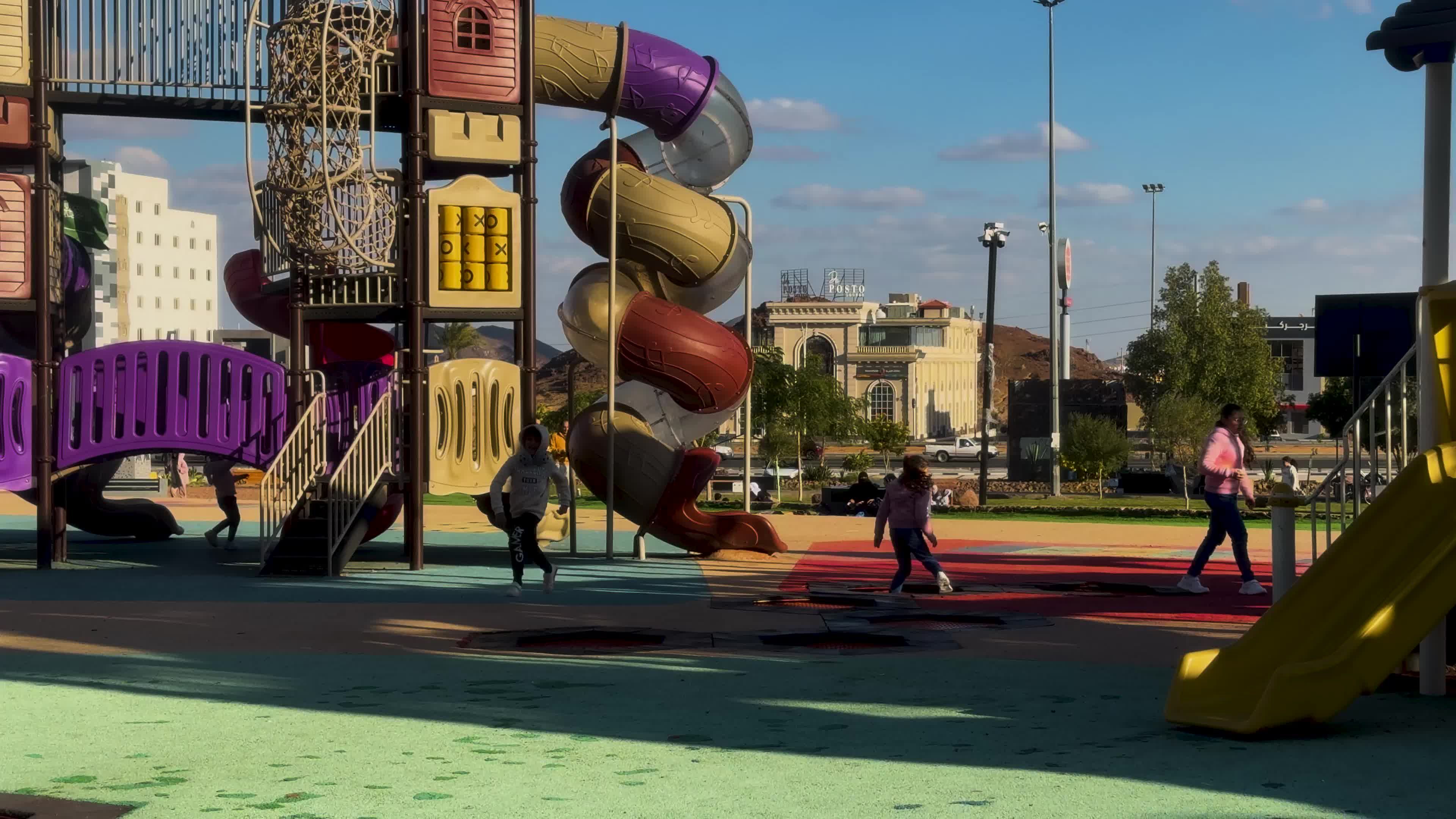 Children Playing in a Vibrant City Playground Free Stock Video Footage ...