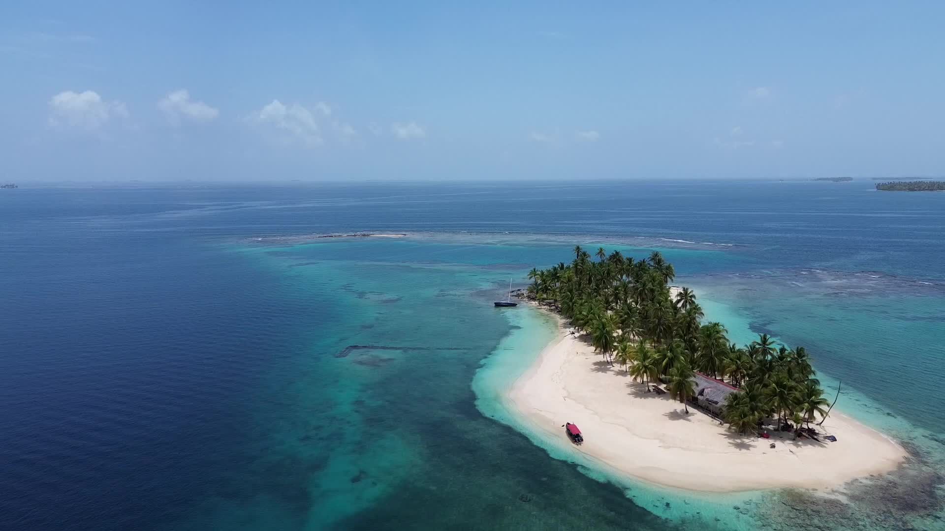 Aerial View of a Remote Tropical Island Paradise Free Stock Video ...