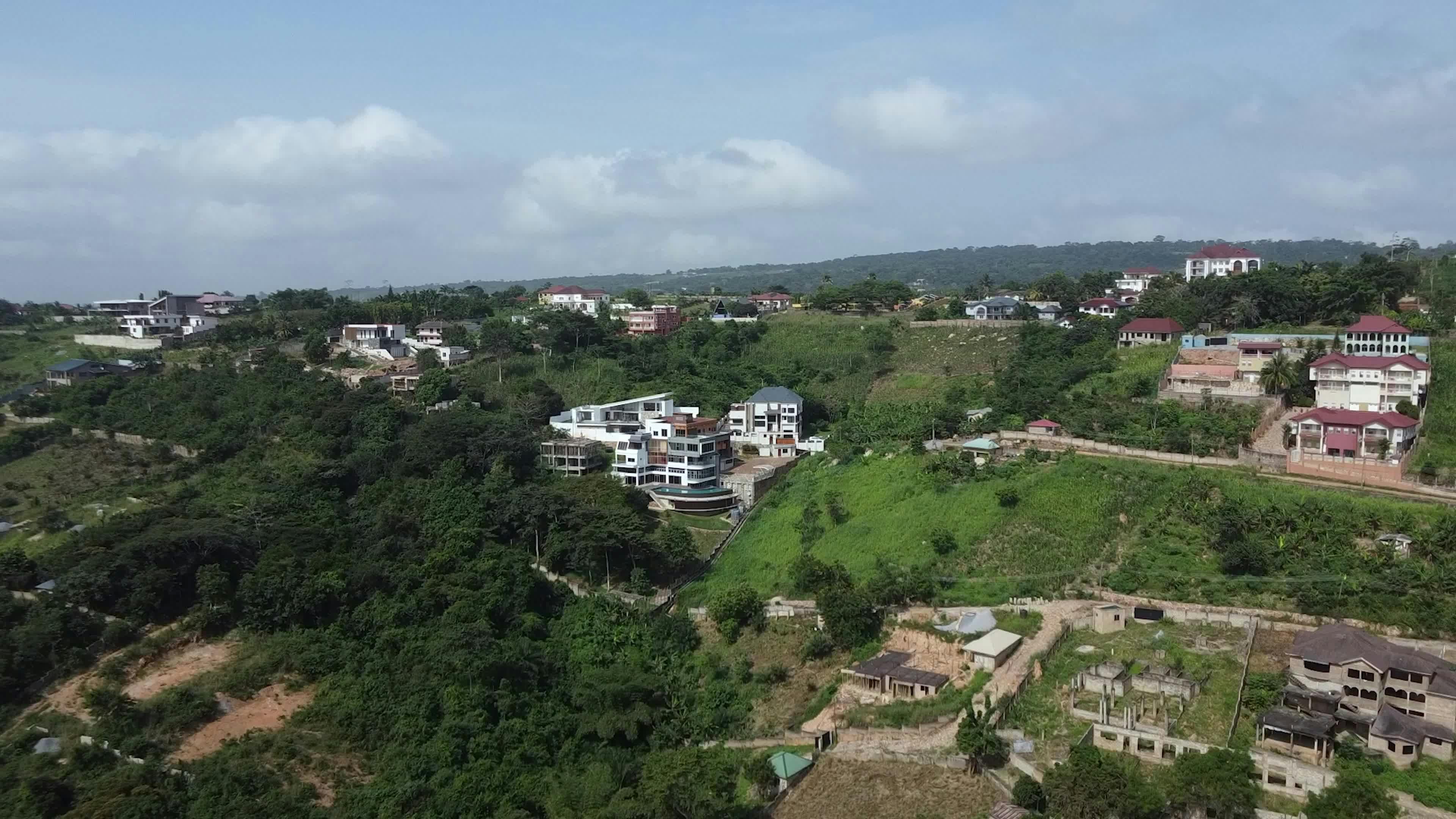 4K Aerial View of Peduase, Ghana Landscape Free Stock Video Footage ...