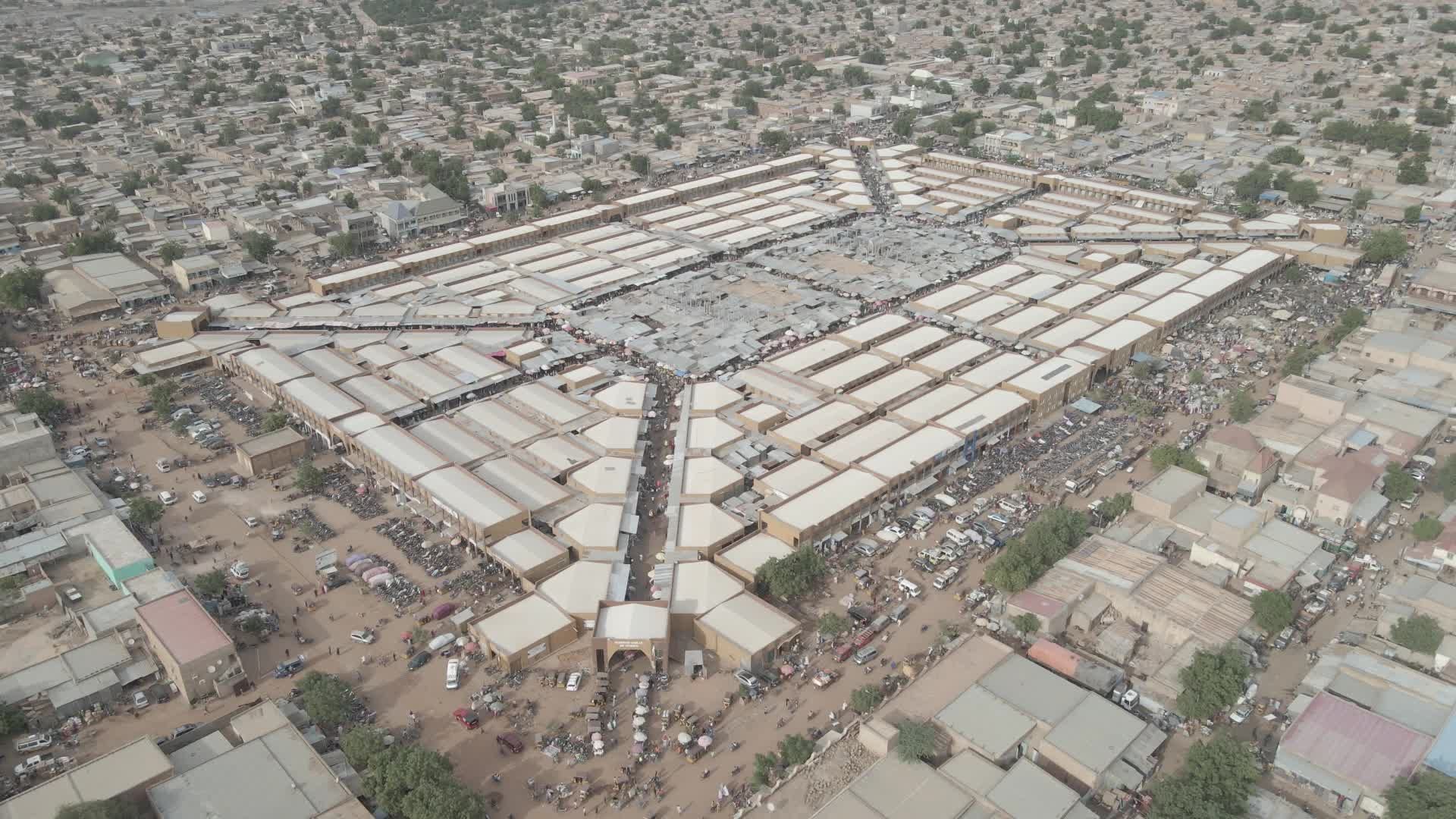 Aerial View of Busy Market in African Town Free Stock Video Footage ...