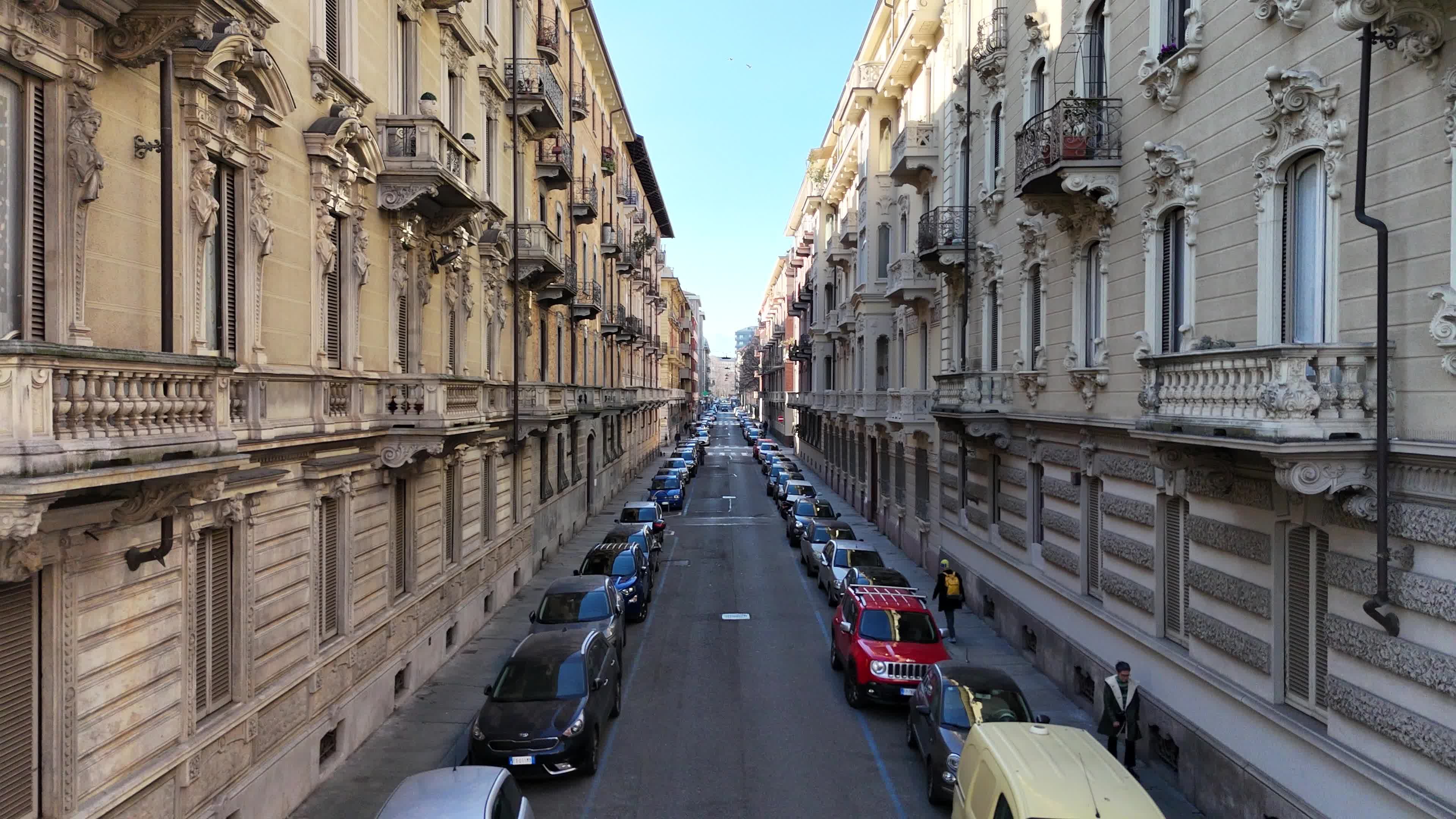 Drone View of Classic Italian Street Architecture Free Stock Video ...