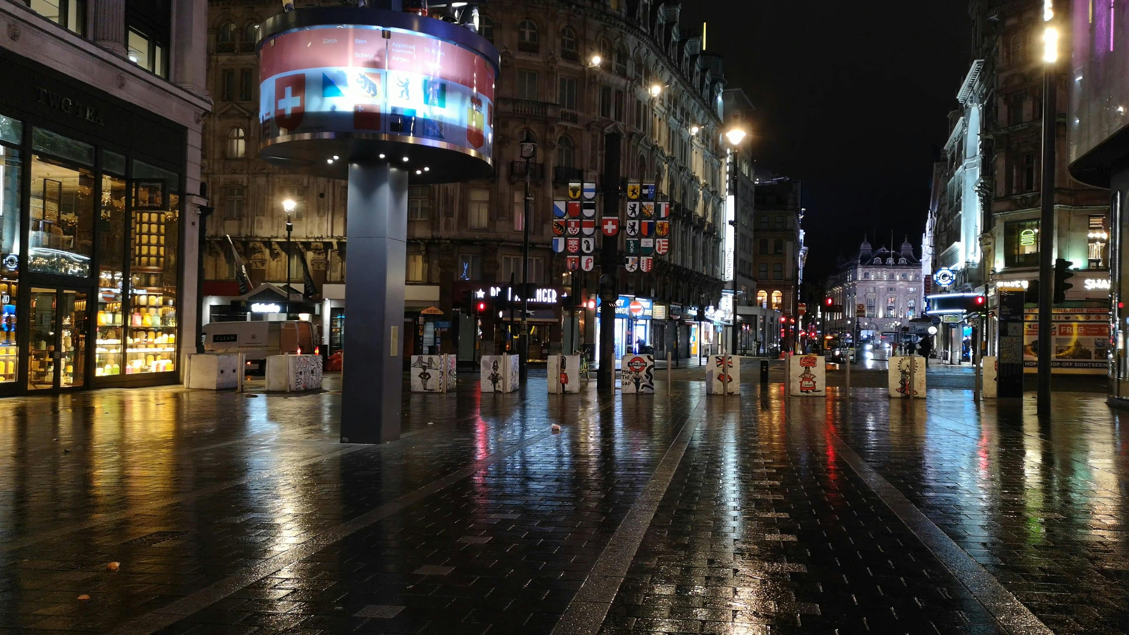 A Wet Street In London After The Rain · Free Stock Video
