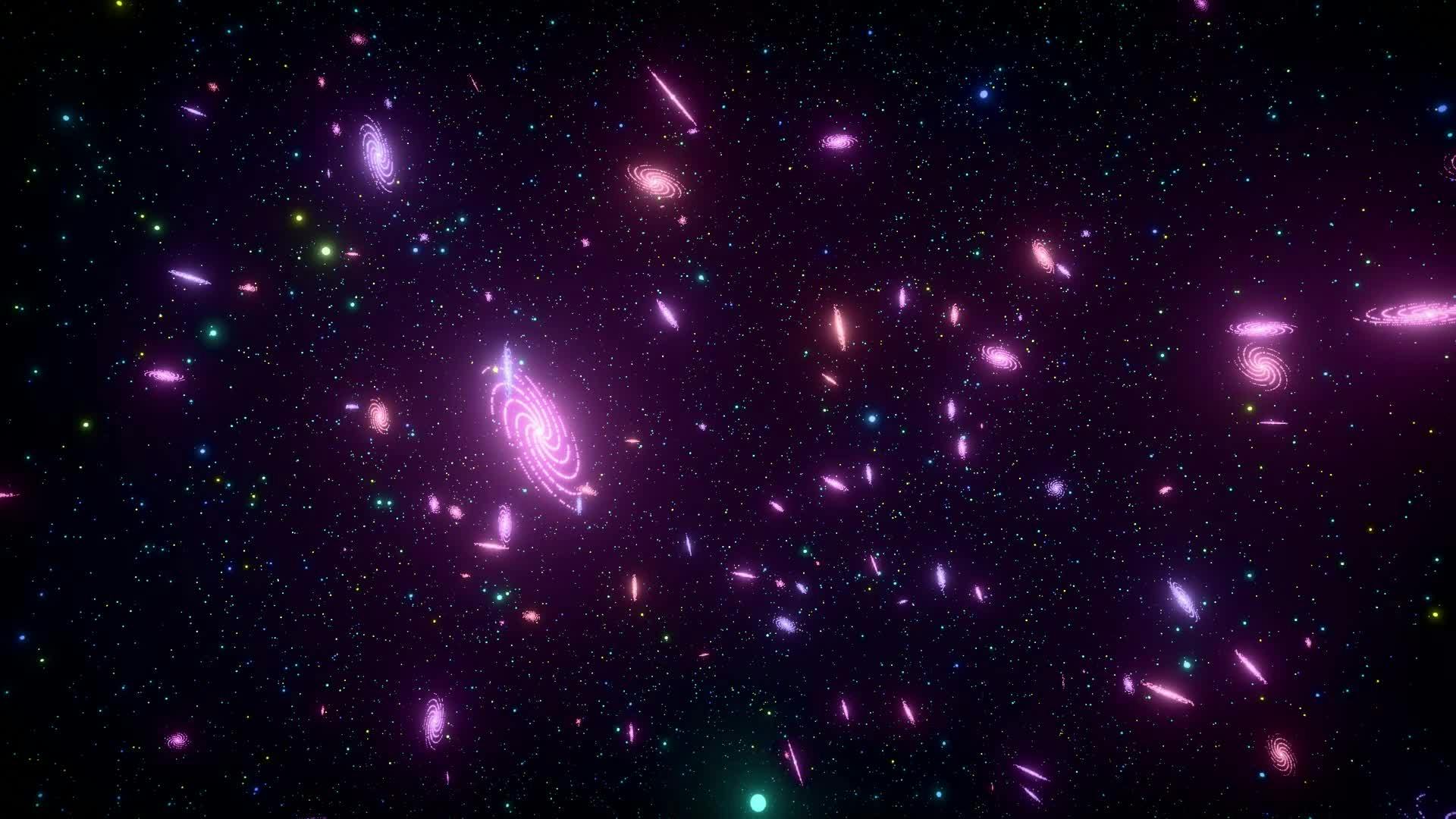 Colorful Galaxies and Stars in Cosmic Animation Free Stock Video ...