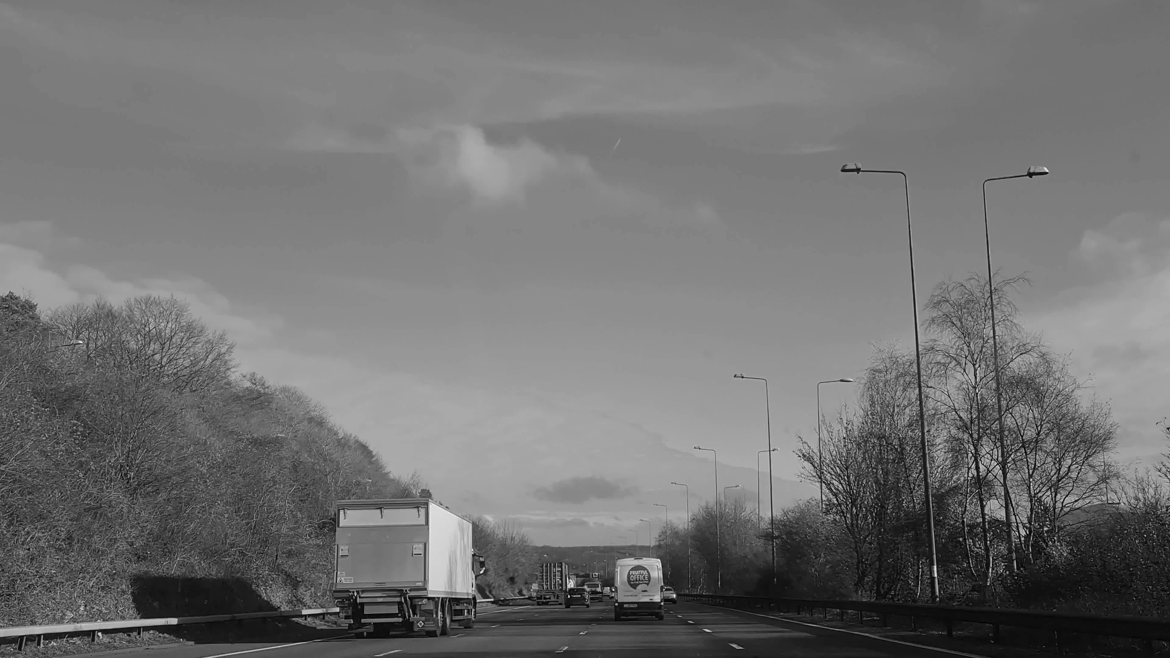 Scenic Highway Drive in Monochrome Free Stock Video Footage, Royalty ...