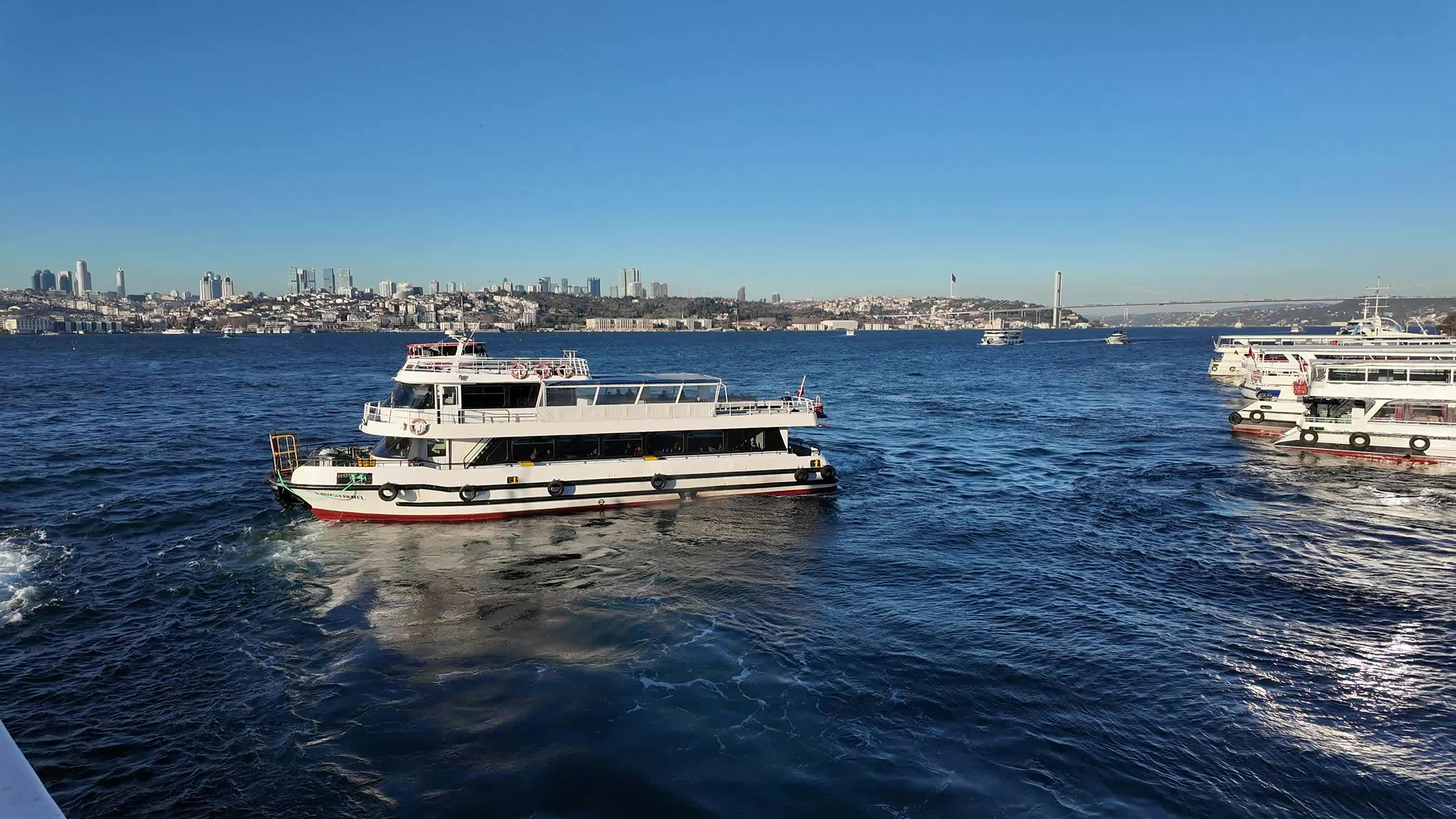 Scenic Bosphorus Ferry in Istanbul Waters Free Stock Video Footage ...