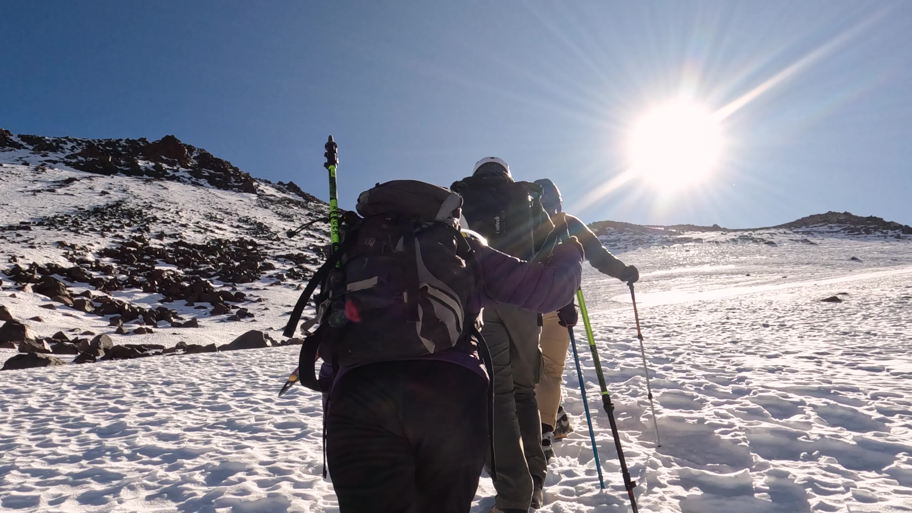 Trekking Adventure on Snowy Andes Mountain Free Stock Video Footage ...
