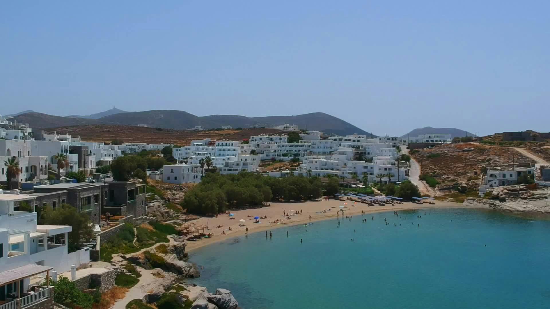 Scenic Aerial View of Paros Beach, Greece Free Stock Video Footage ...