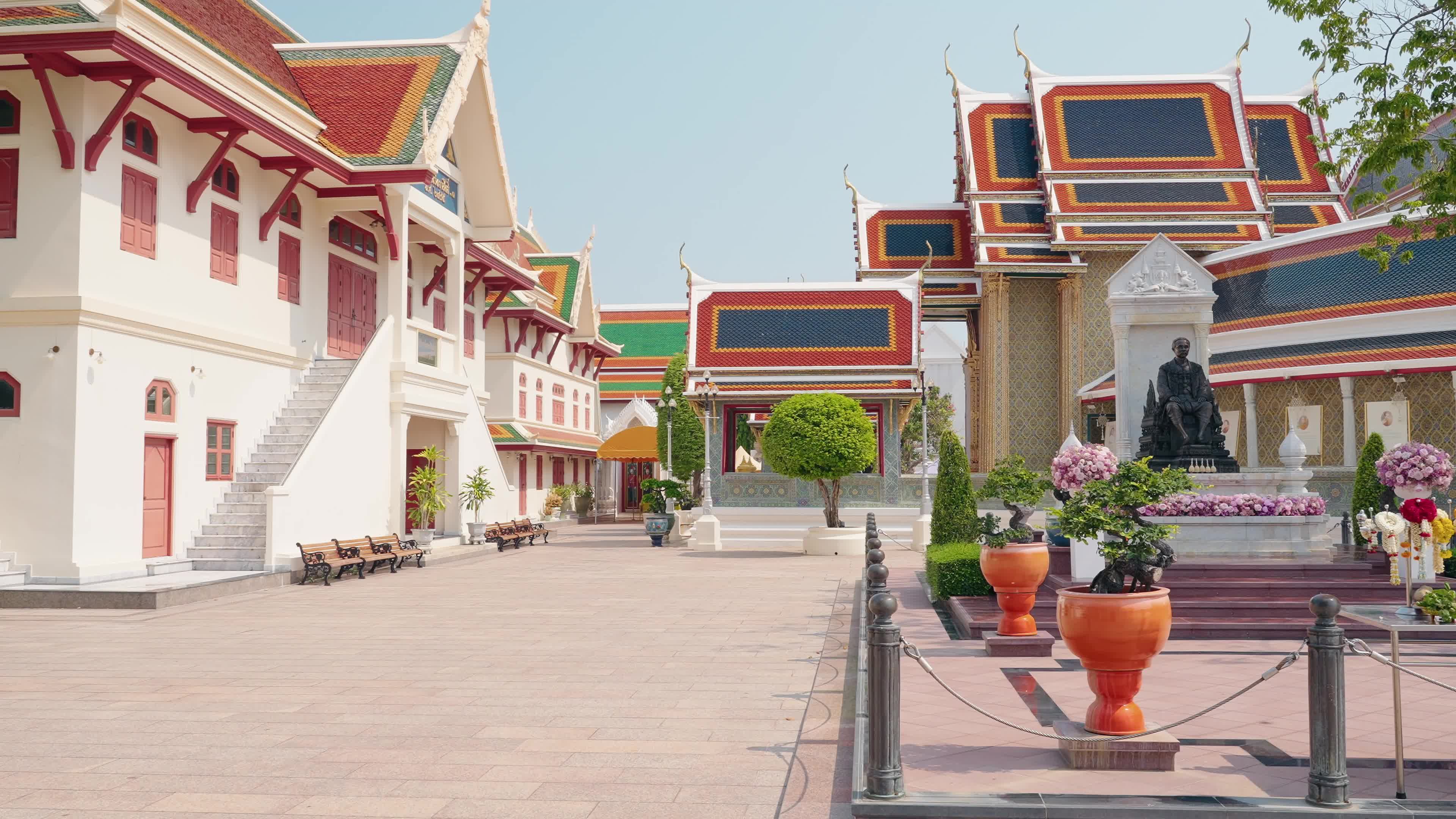 Serene Thai Temple Courtyard in Daylight Free Stock Video Footage ...