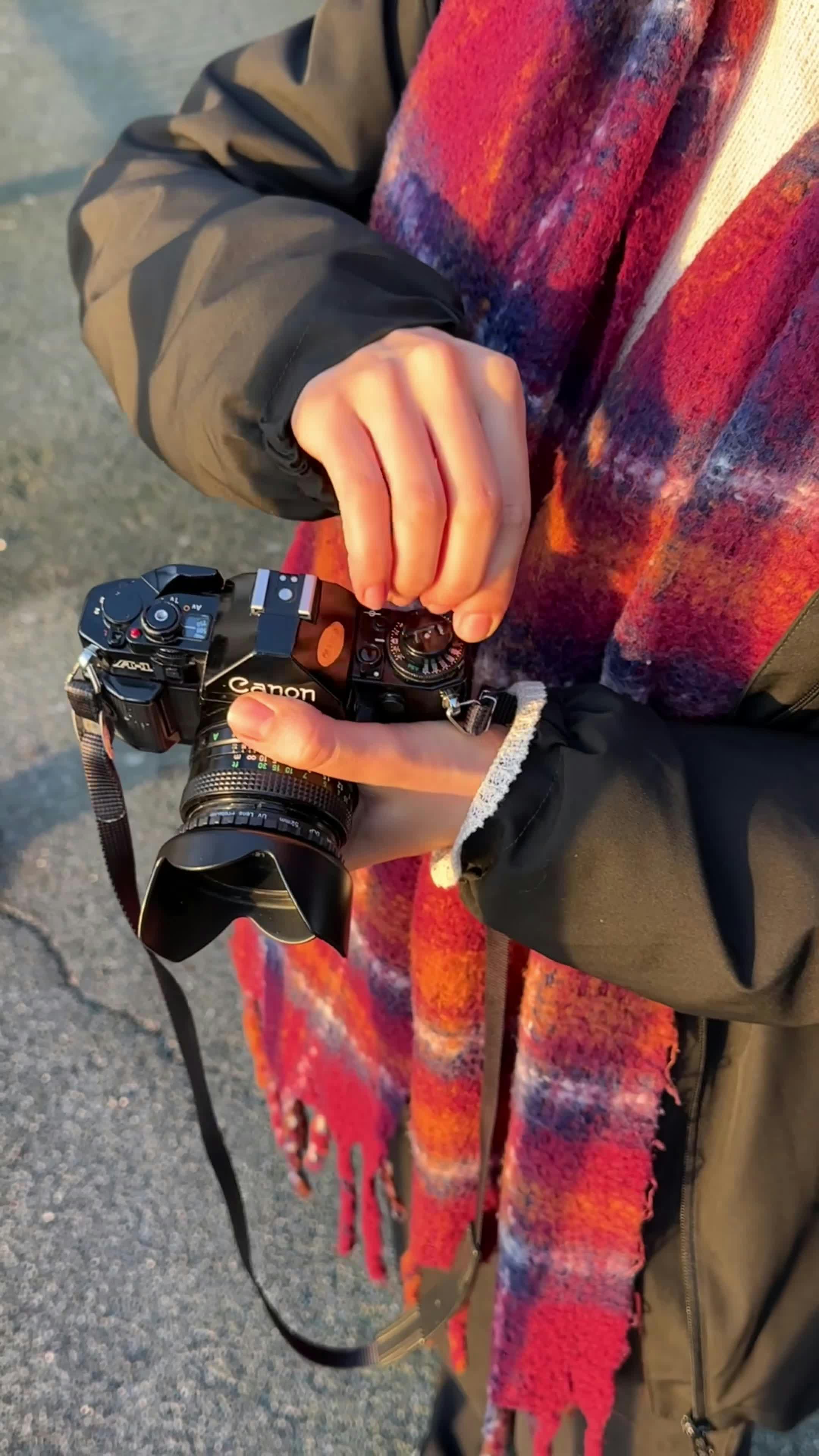 Analog Camera Handling in Outdoor Setting Free Stock Video Footage ...