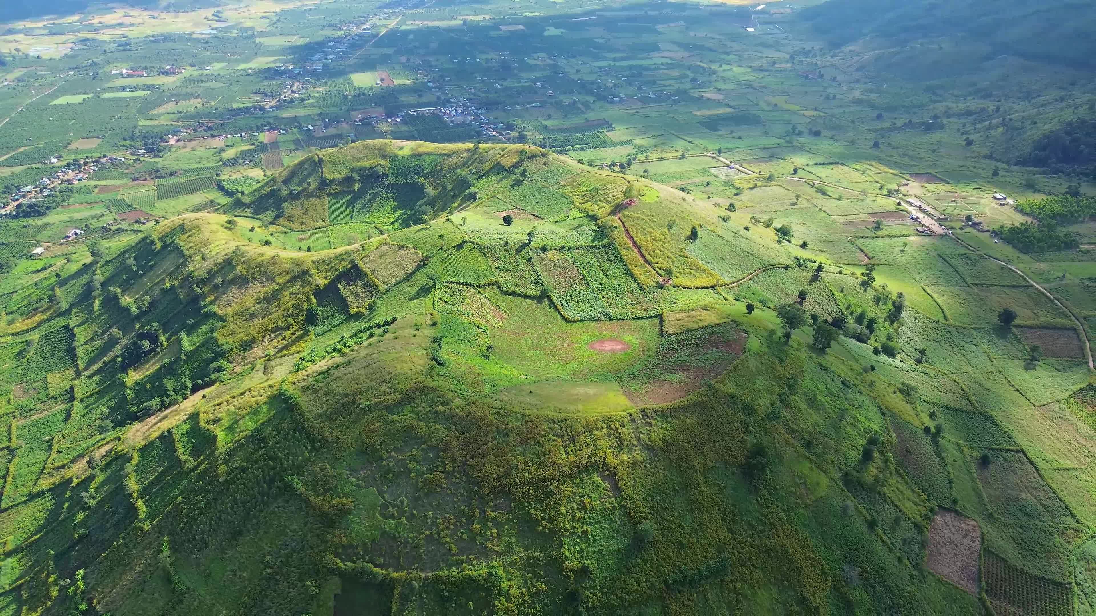 Stunning Aerial View of Chu Dang Ya Volcano Free Stock Video Footage ...