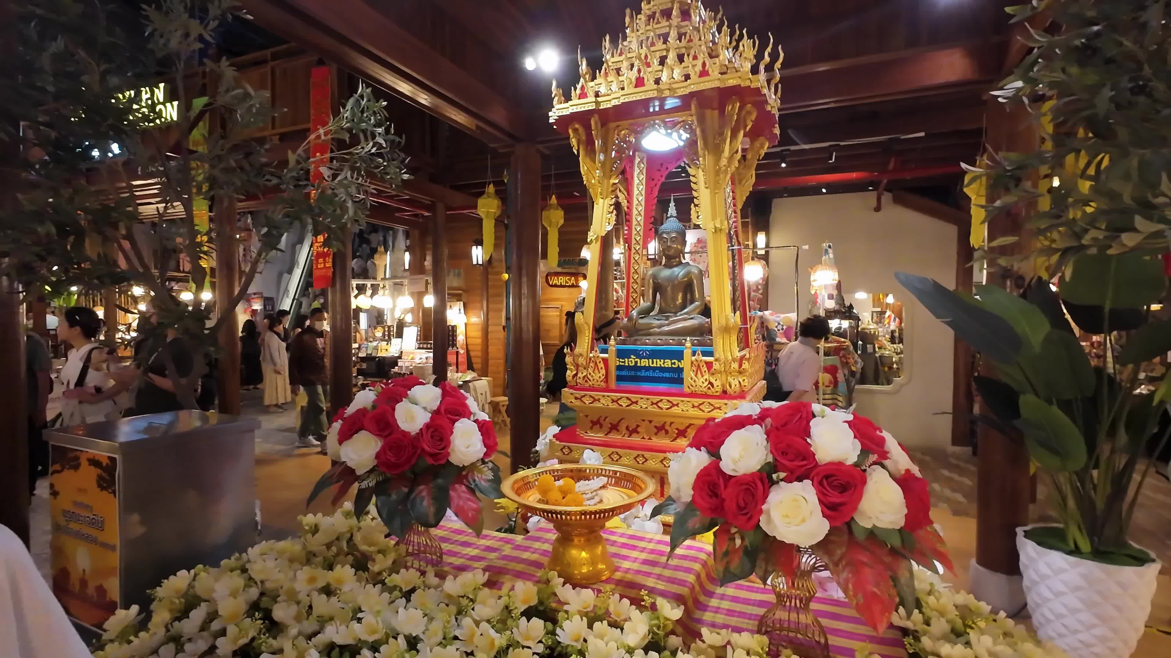 Vibrant Thai Shrine in Bangkok Shopping Mall Free Stock Video Footage ...