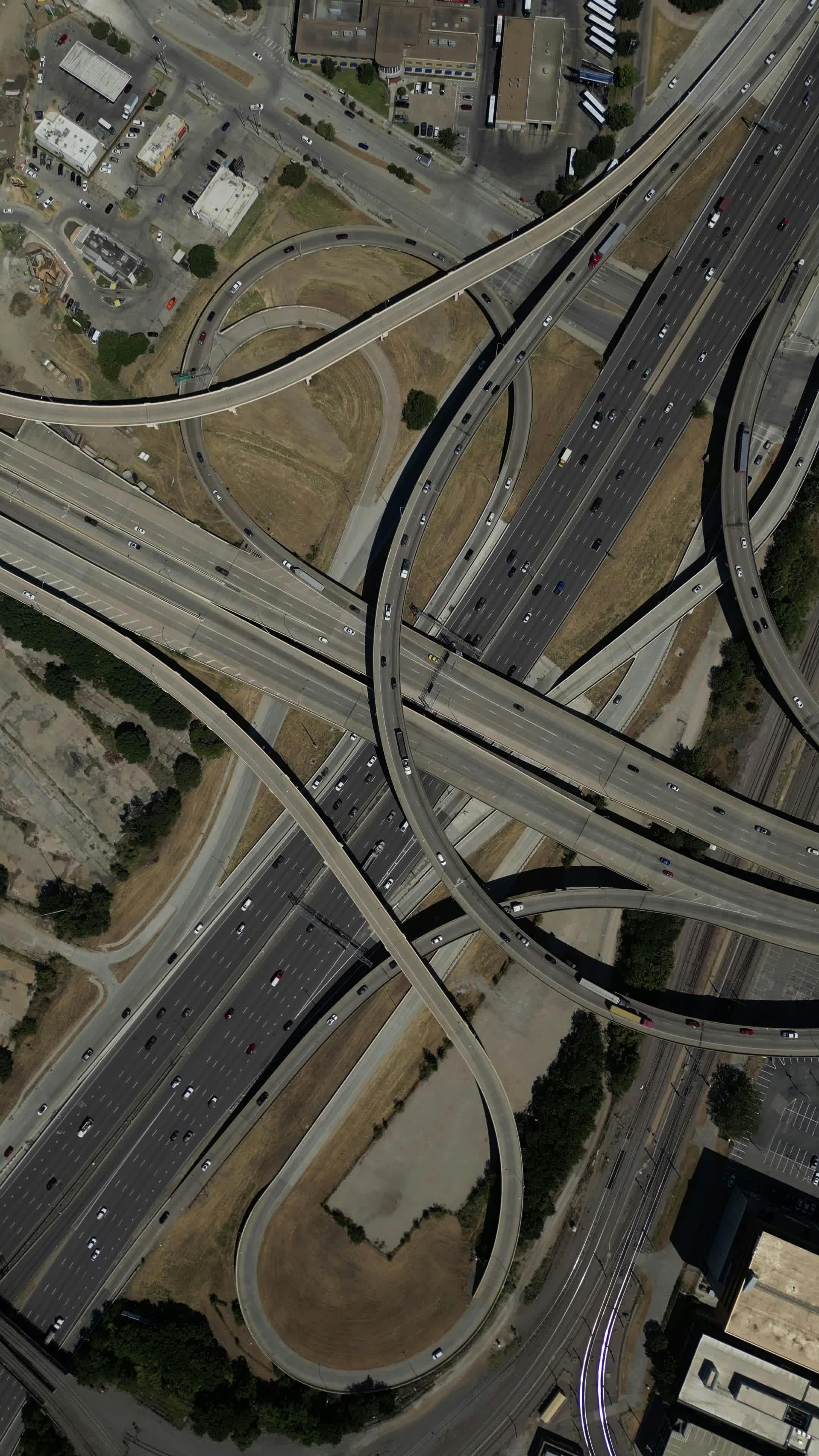 Aerial View of Complex Highway Interchange Free Stock Video Footage ...