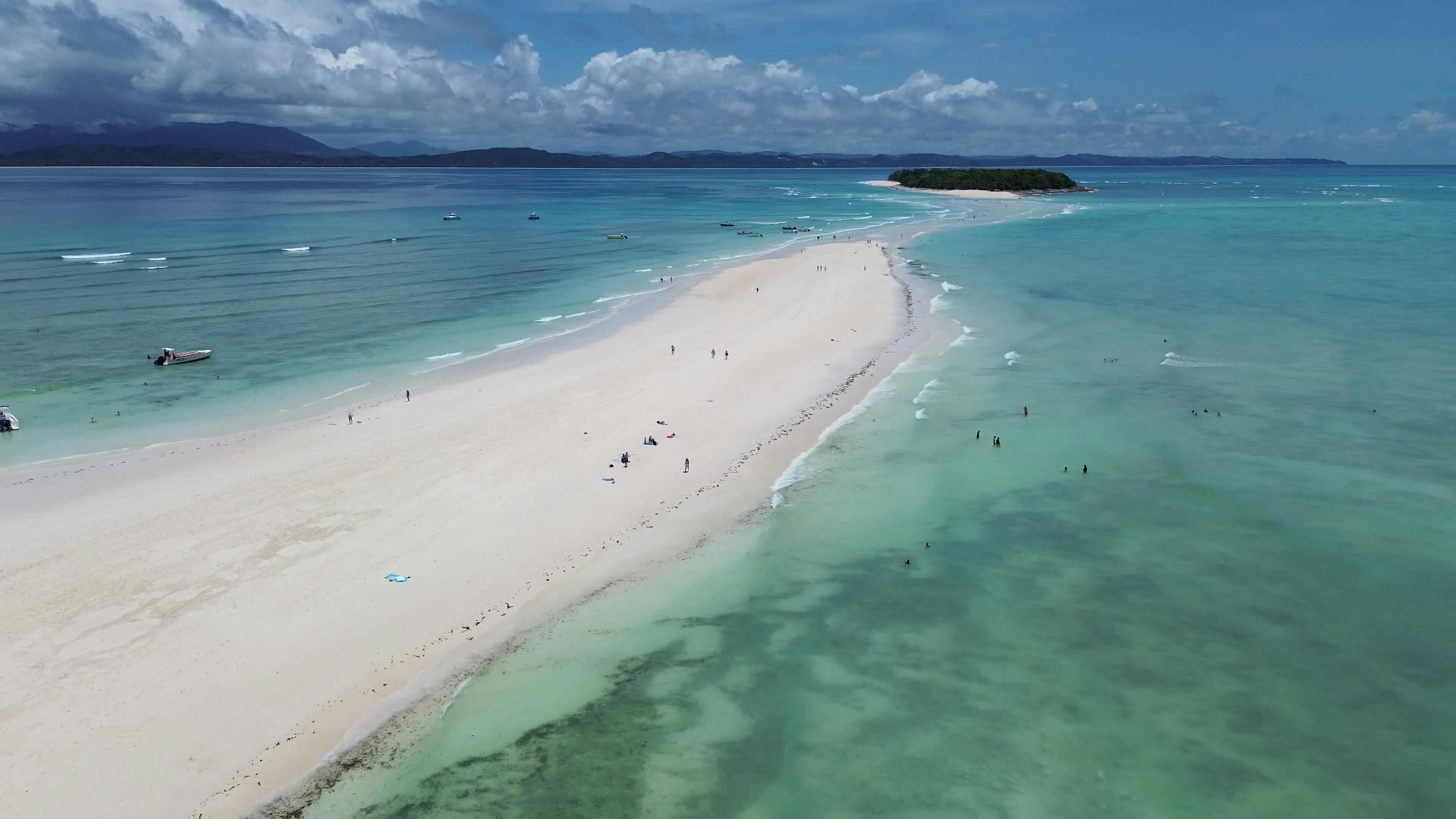 Aerial View of Tropical Island Sandbar in Summer Free Stock Video ...