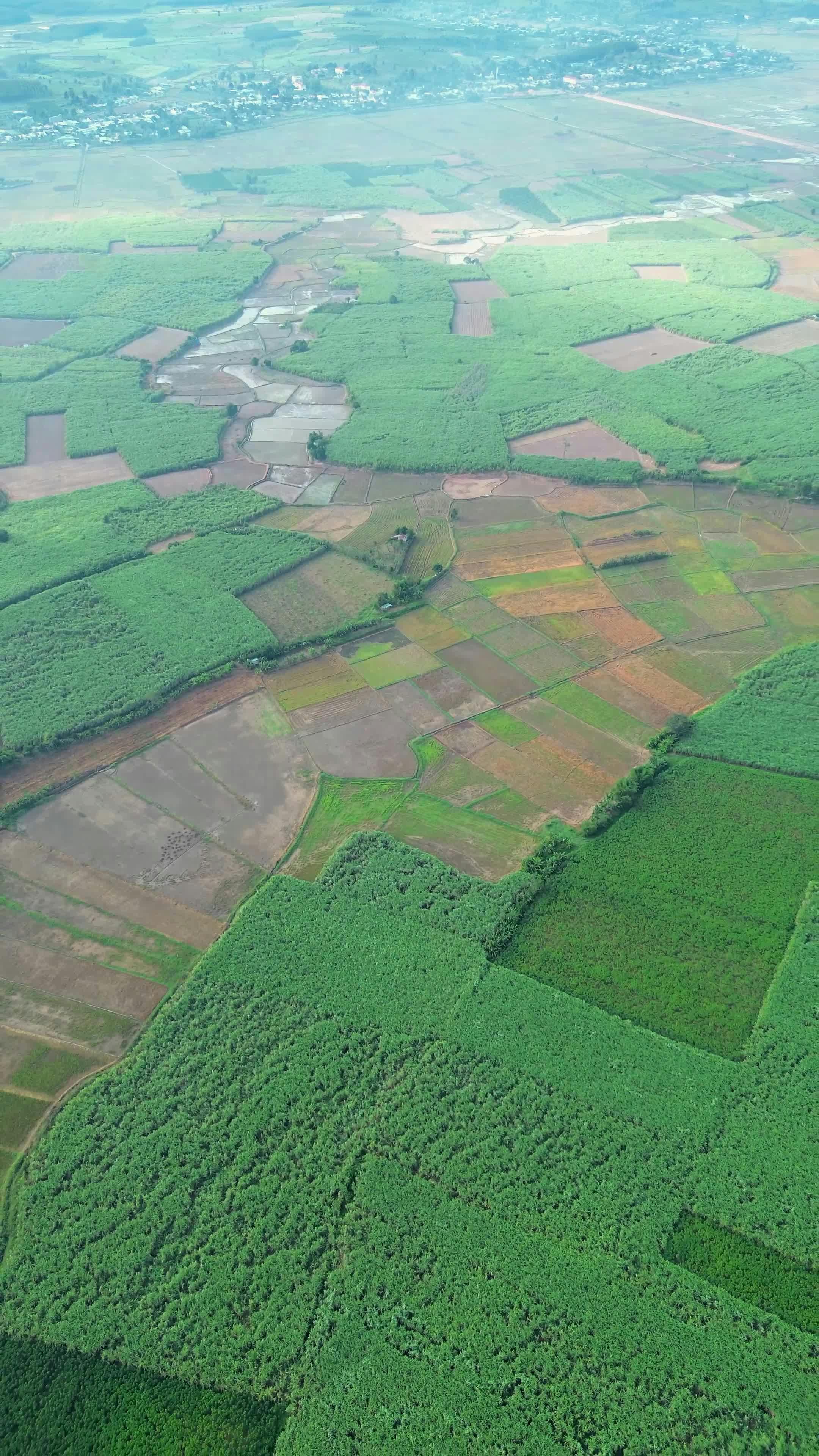 Impresionante Vista Aérea De Los Campos De Kon Tum · Vídeo de stock ...