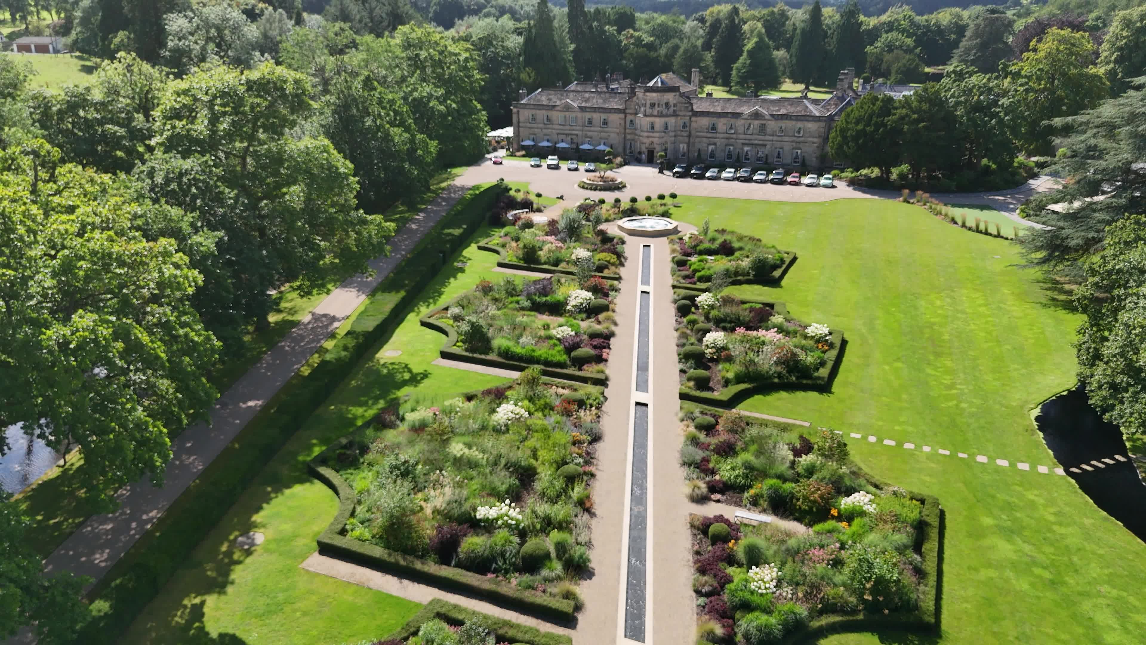 Aerial View of Historic Manor and Gardens Free Stock Video Footage ...