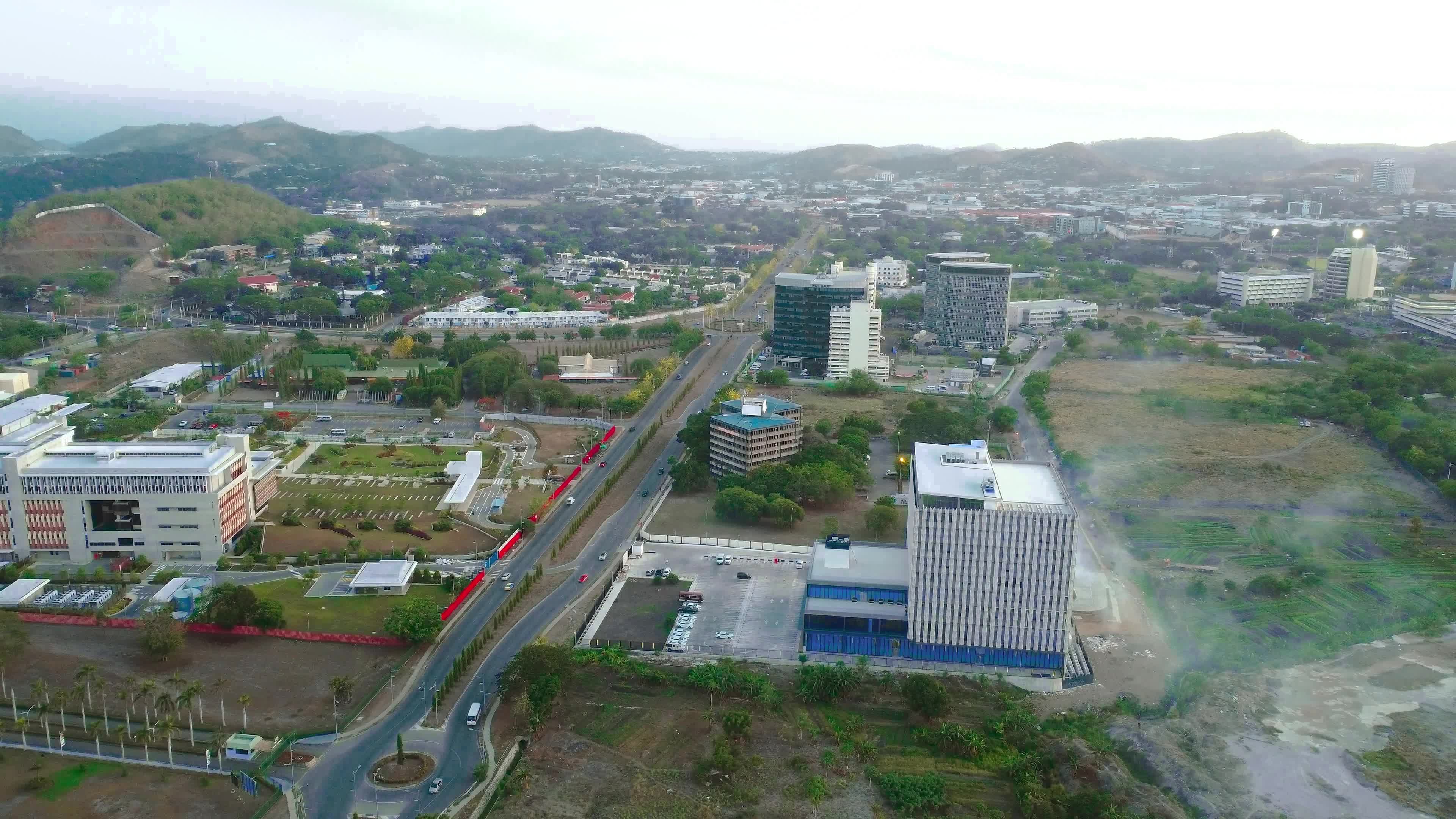 Aerial View of Port Moresby Skyline Free Stock Video Footage, Royalty ...