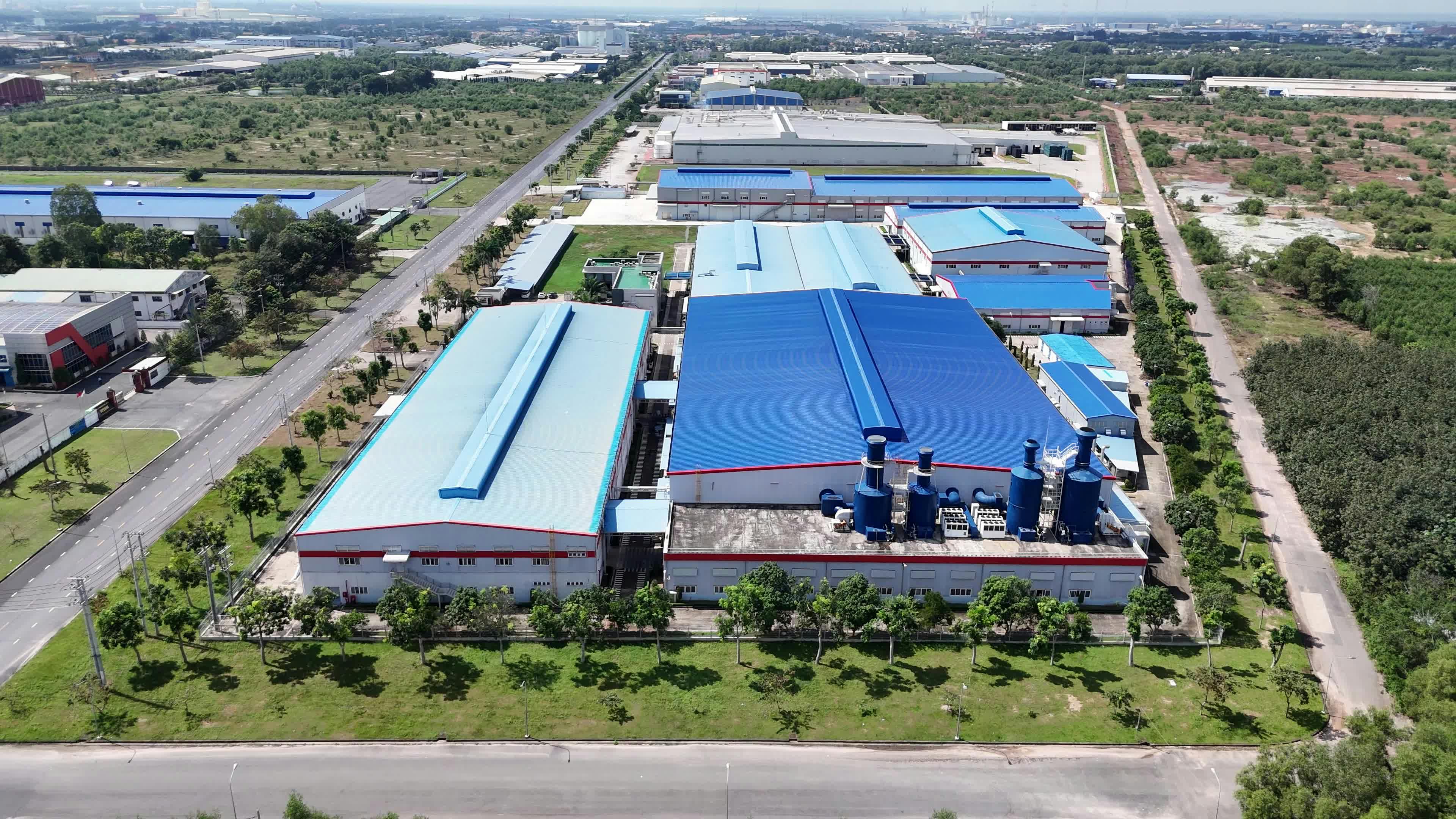 Aerial View of Industrial Factory Area Free Stock Video Footage ...