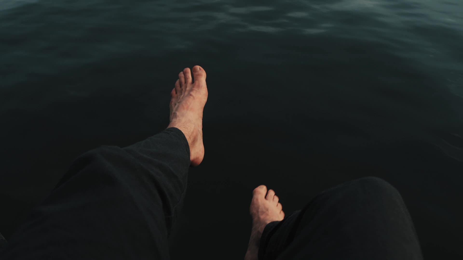 Relaxed Feet Dangling Over Calm Water Free Stock Video Footage, Royalty ...