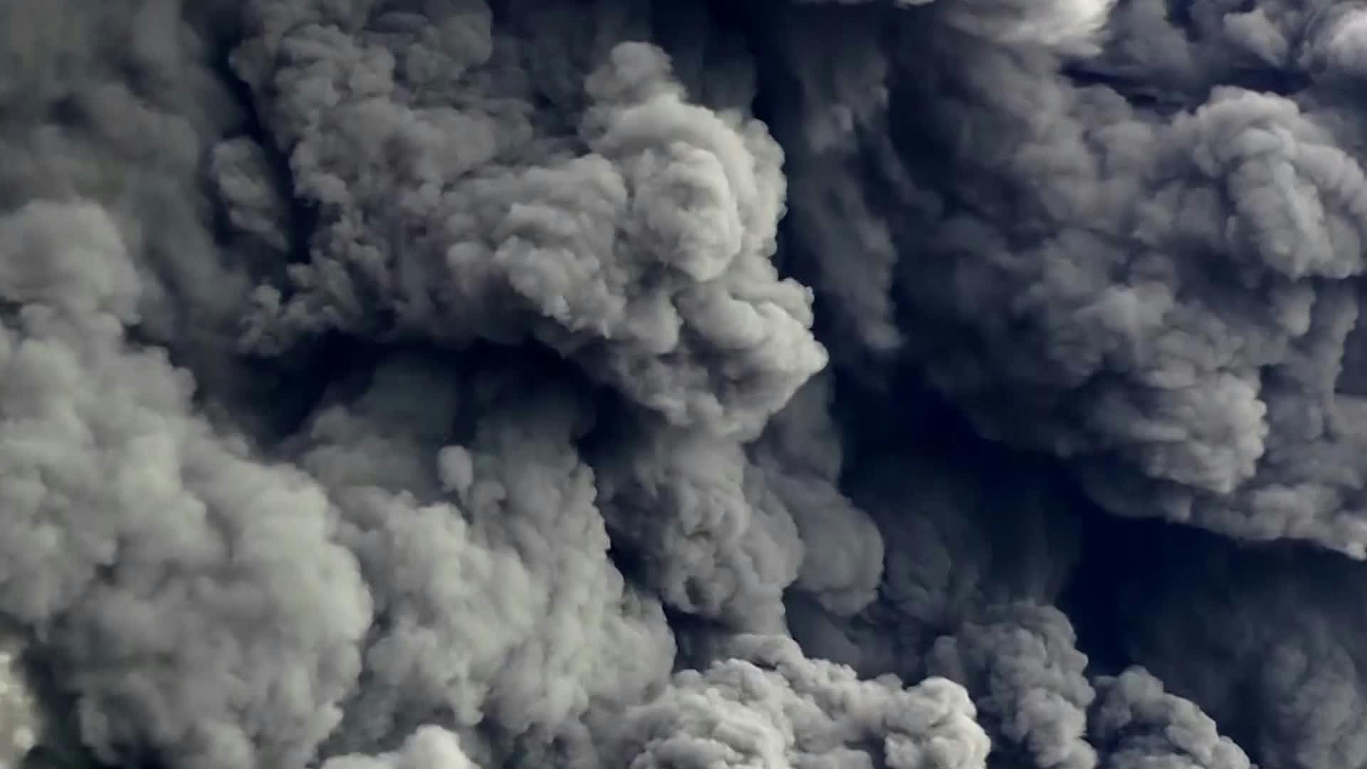 Dramatic Volcanic Smoke Plume Captured in Motion Free Stock Video ...