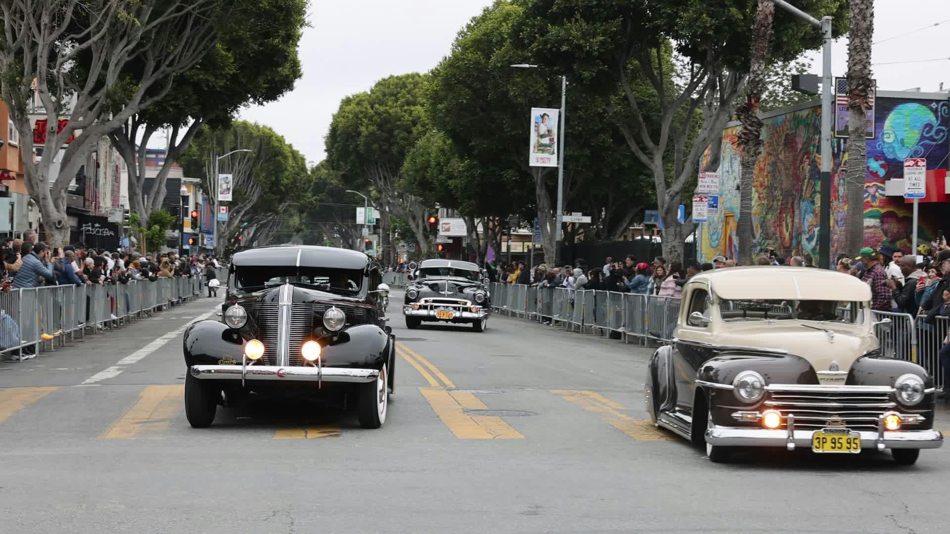 Vintage Car Parade on City Street Free Stock Video Footage, Royalty ...
