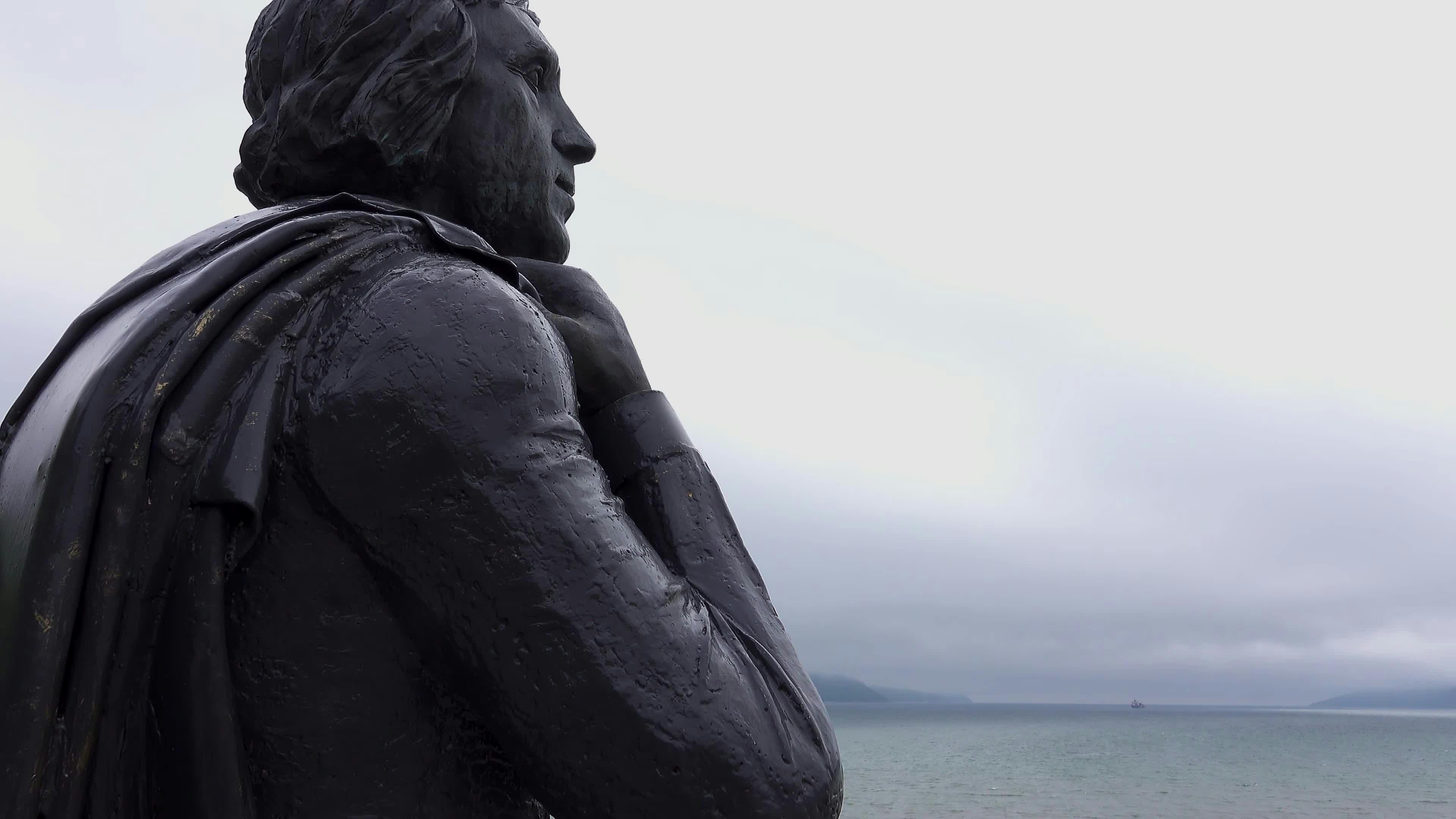 Coastal View from Historic Statue Edge Free Stock Video Footage ...