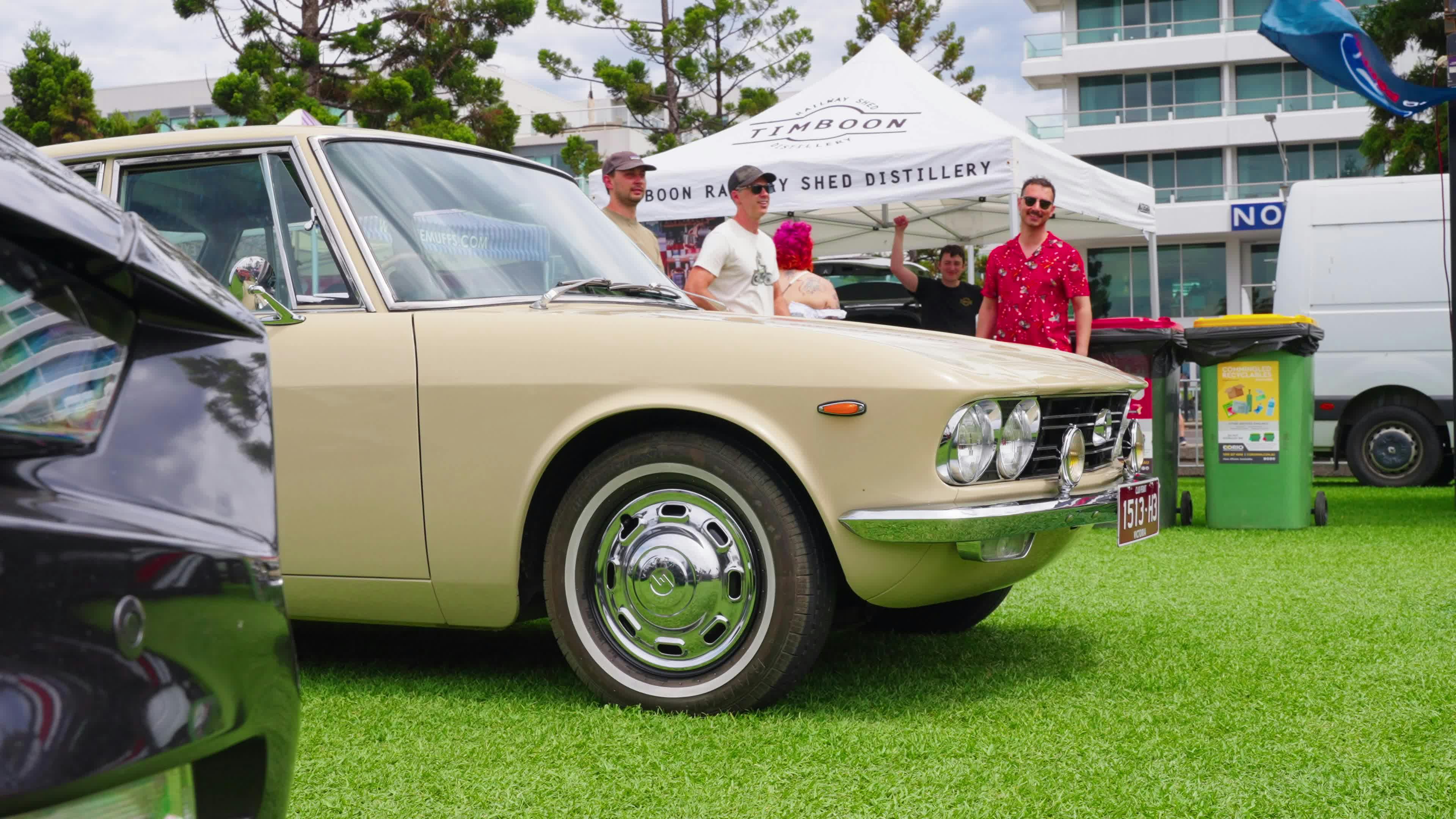 Close-up Of The Front End Of A Parked Classic Car With Its Engine ...