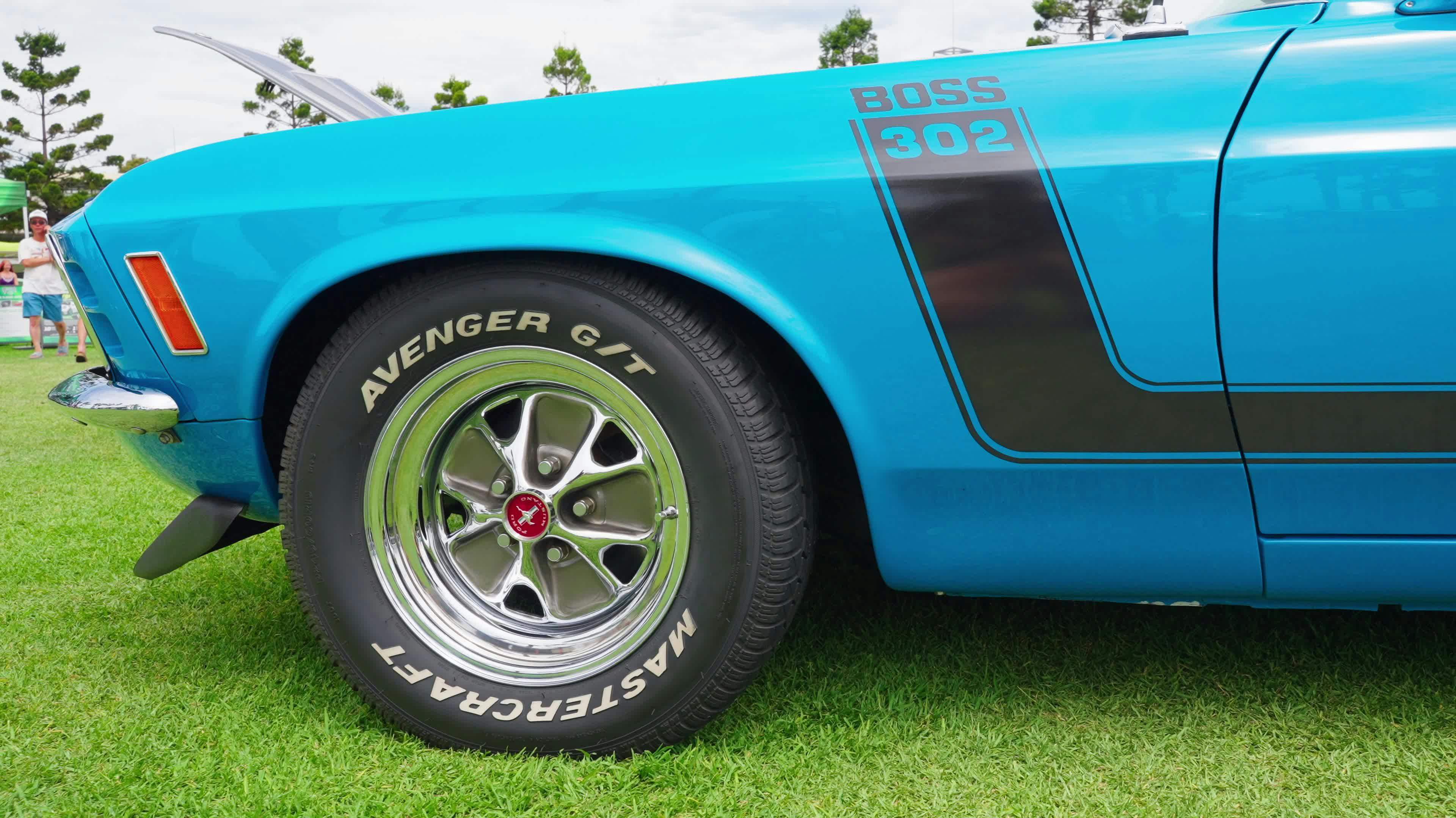 Classic Ford Mustang Boss 302 in Bright Blue Free Stock Video Footage ...