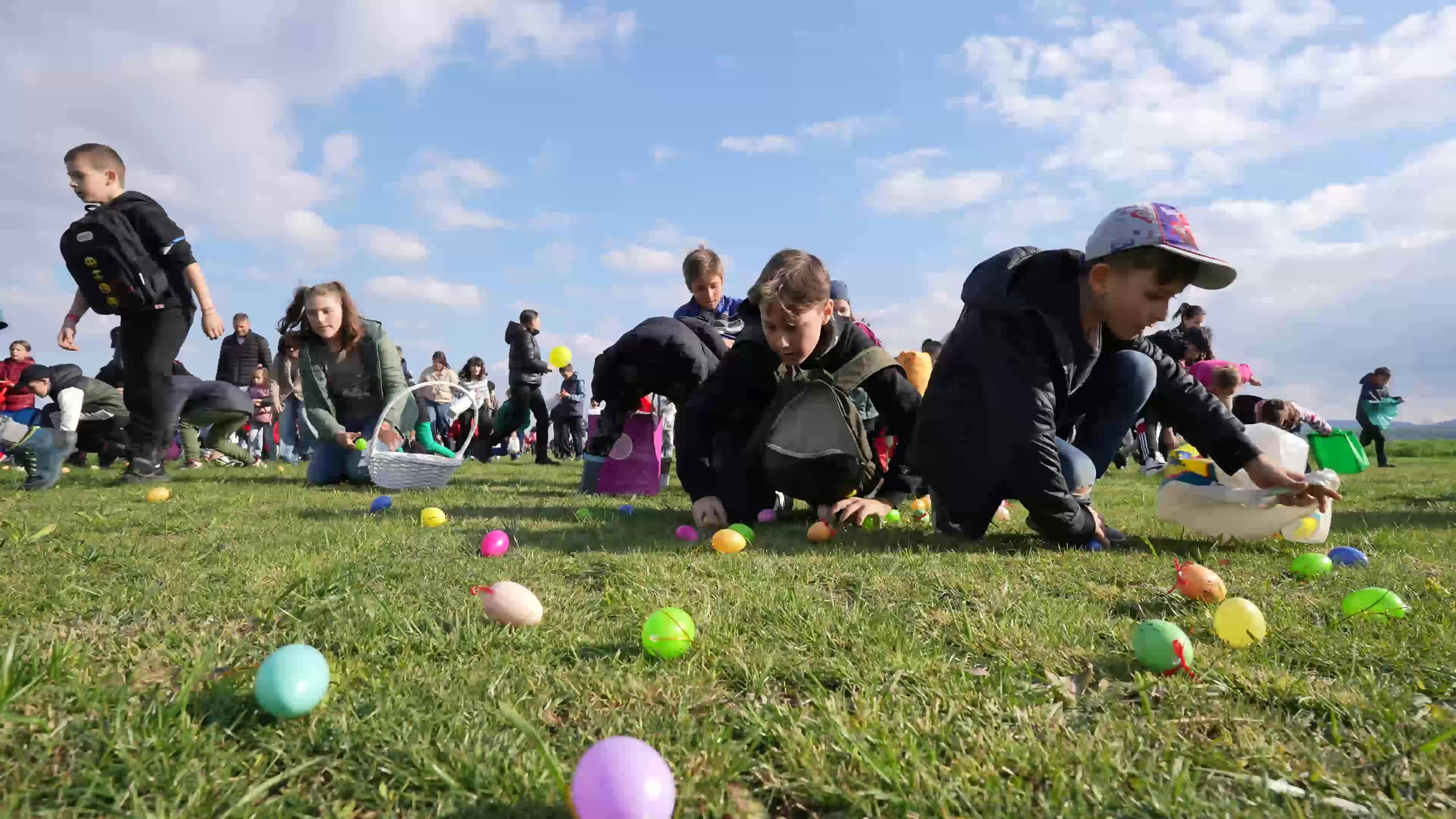 Exciting Outdoor Easter Egg Hunt Event Free Stock Video Footage ...