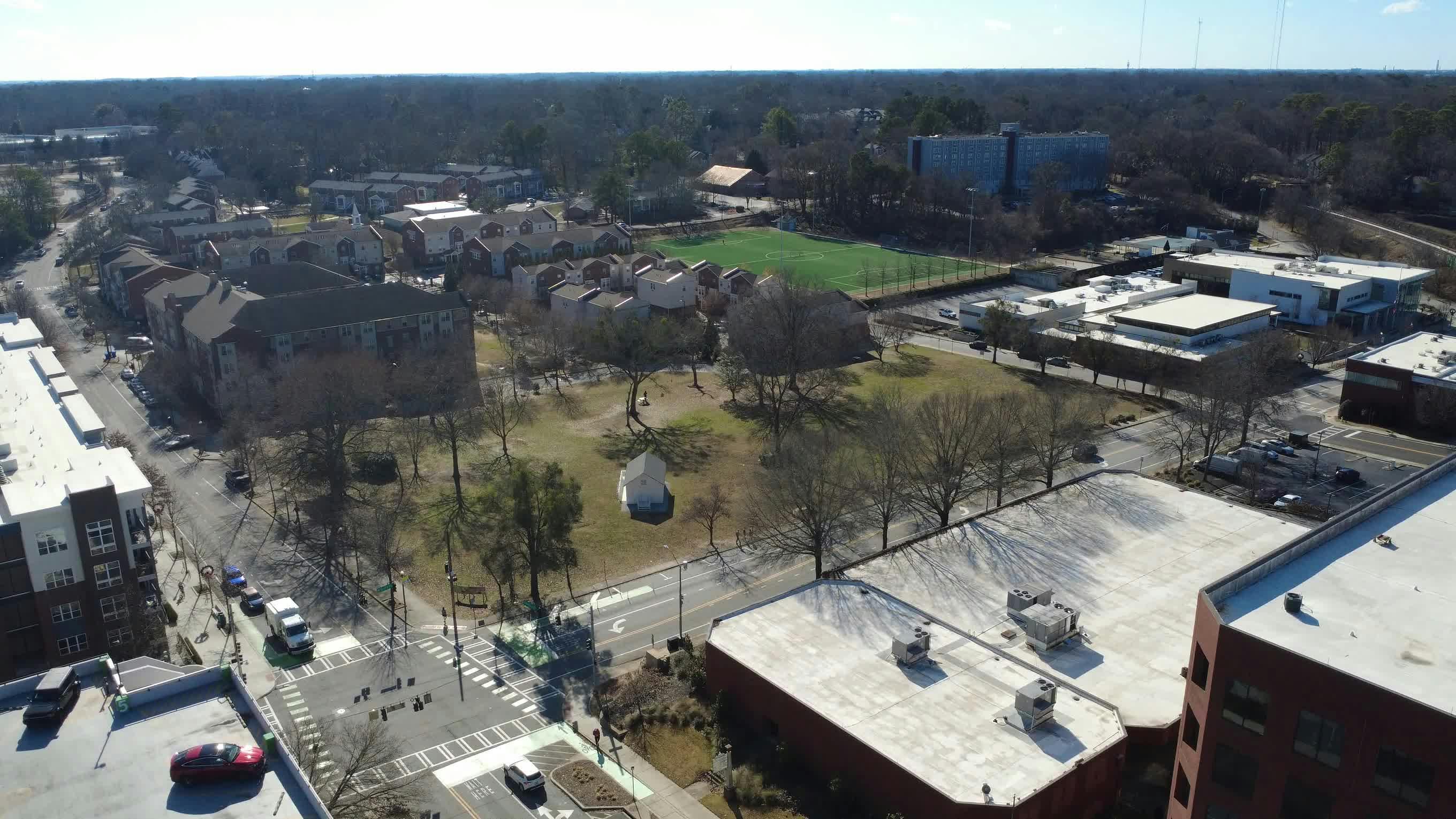 4K Aerial Drone View of Decatur Soccer Field Free Stock Video Footage ...