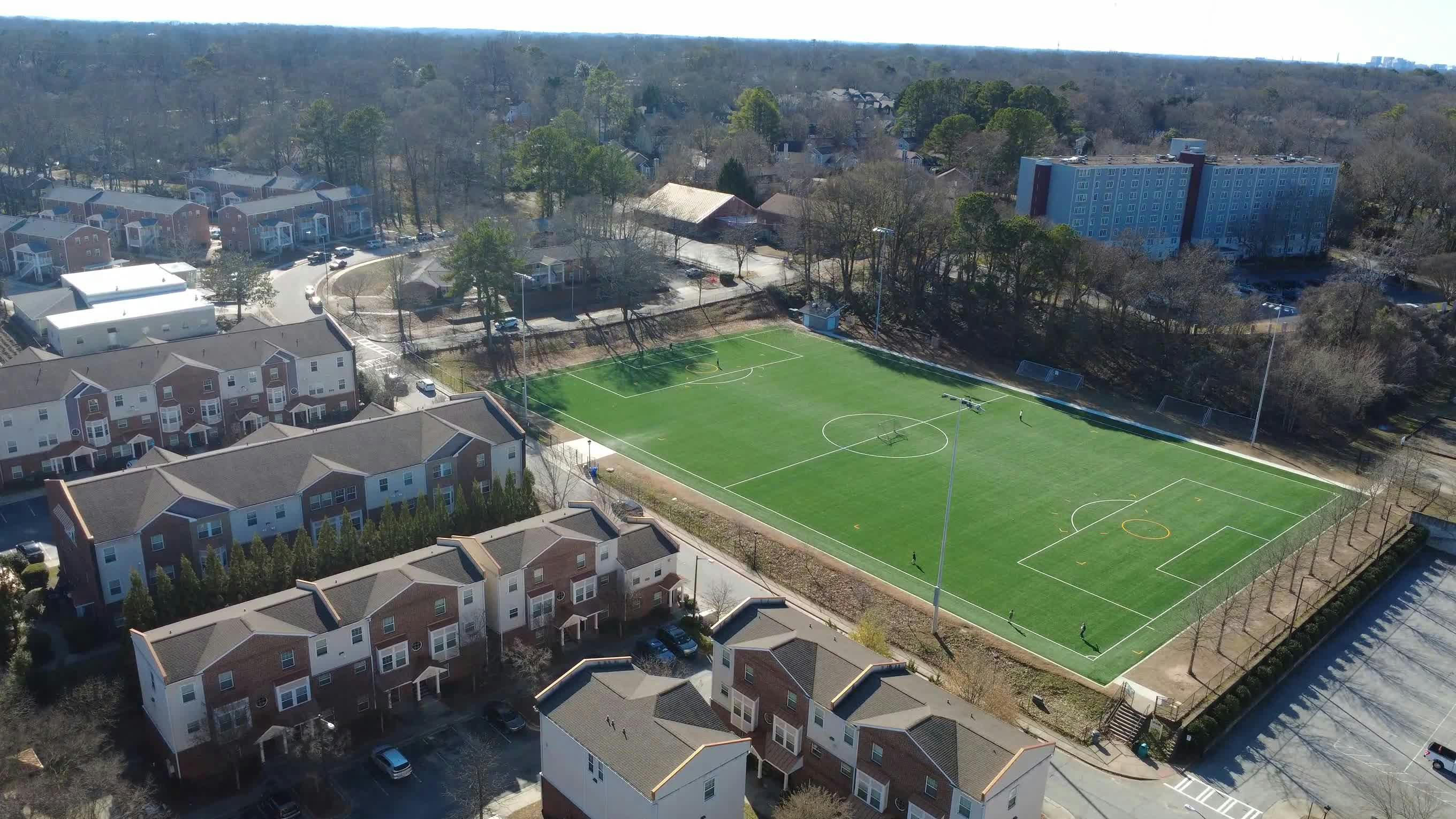 4K Aerial Drone View of Decatur Soccer Field Free Stock Video Footage ...