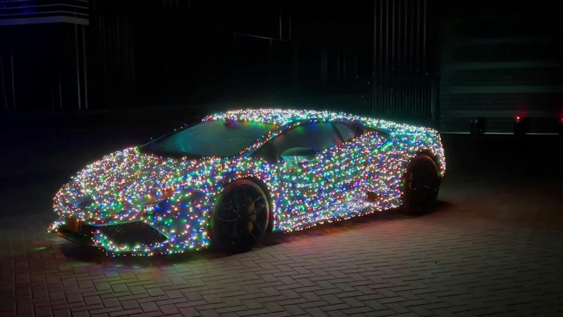 Stunning Car Wrapped in Vibrant LED Lights Free Stock Video Footage ...