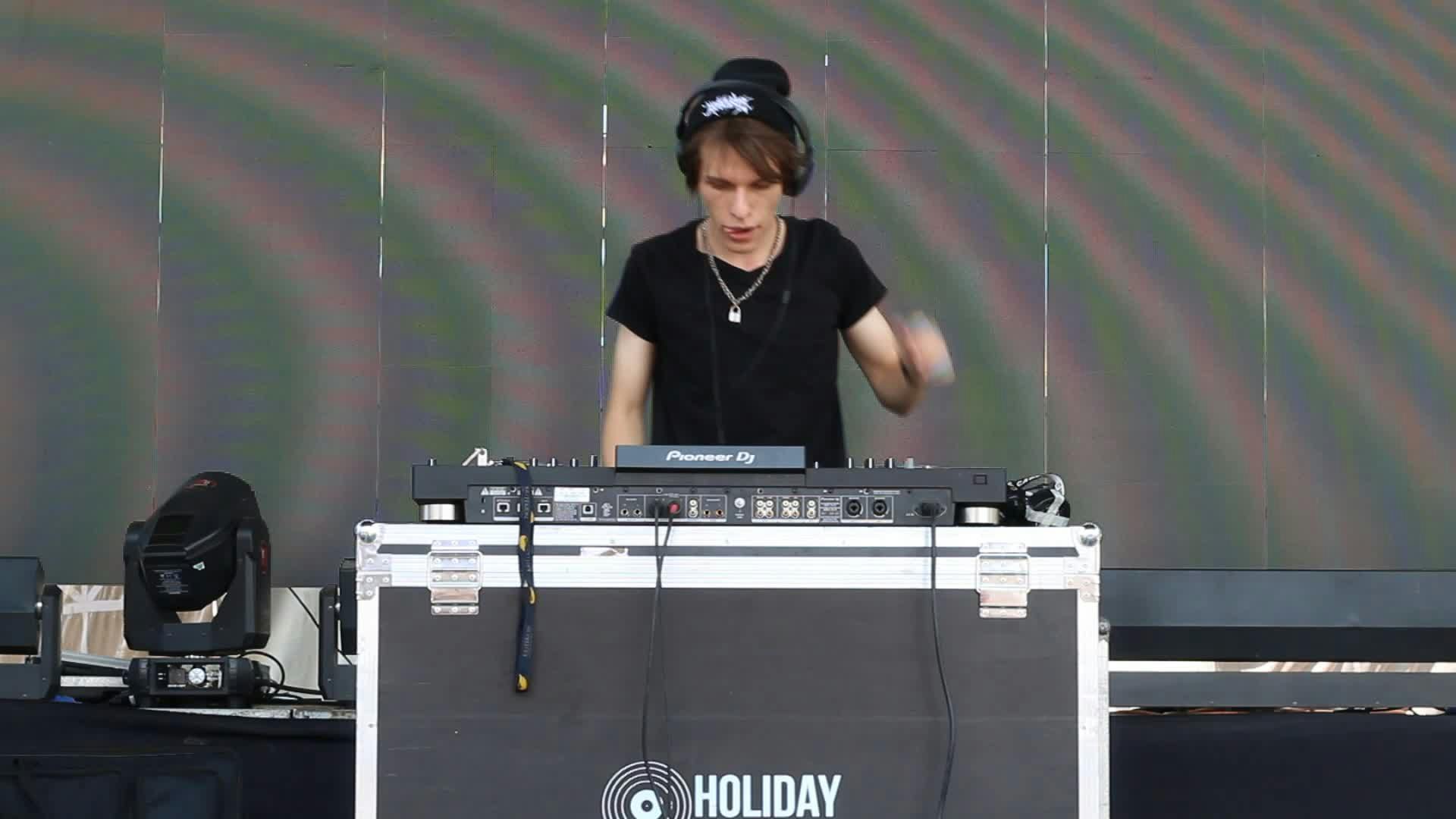 Energetic DJ Performing Live at Outdoor Music Festival Free Stock Video ...