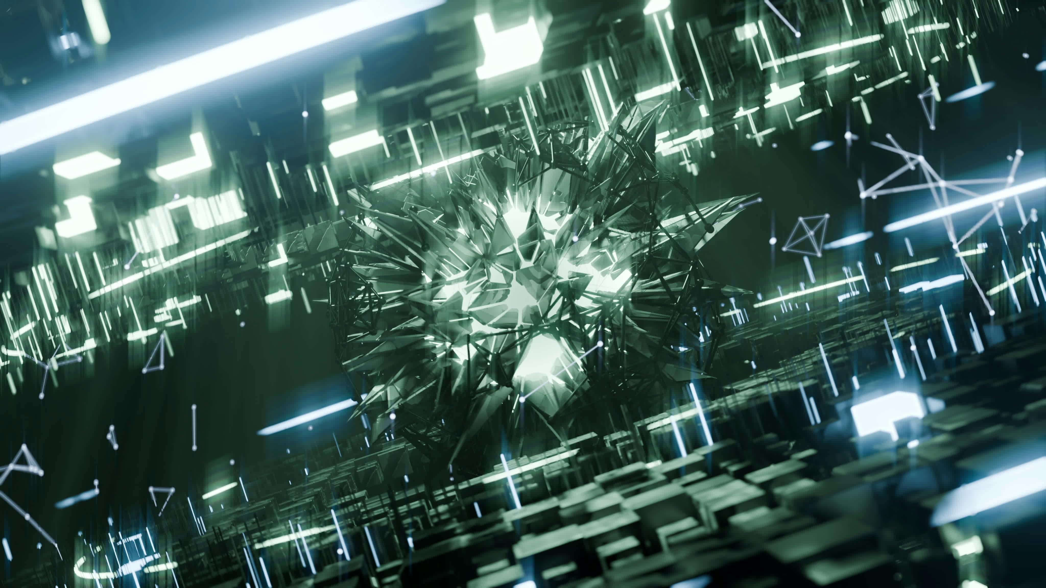 Futuristic Digital Skull in Cyberspace Animation Free Stock Video ...