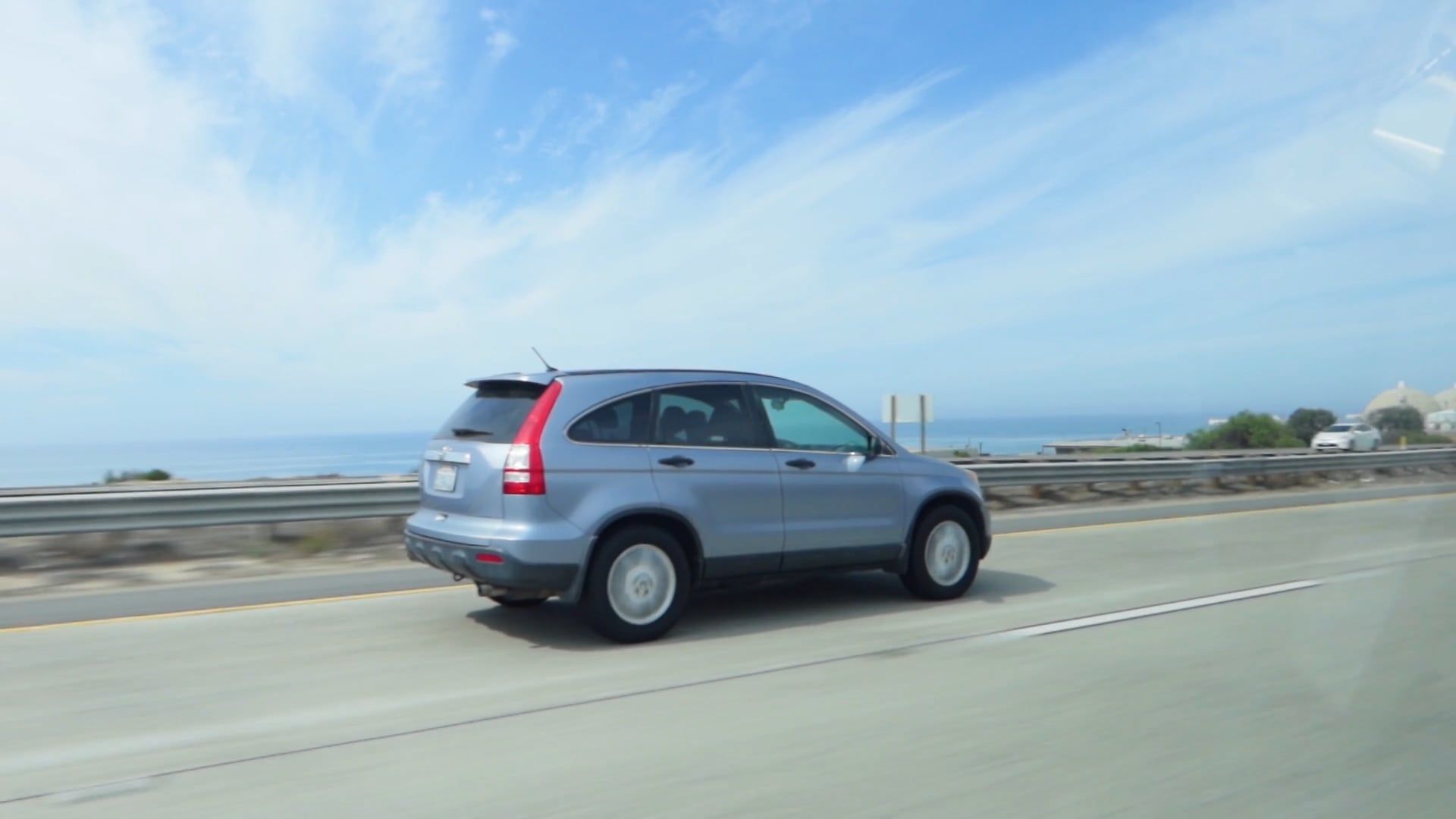 Footage Of The Scenery Shot Through The Car Window On A Moving Car ...