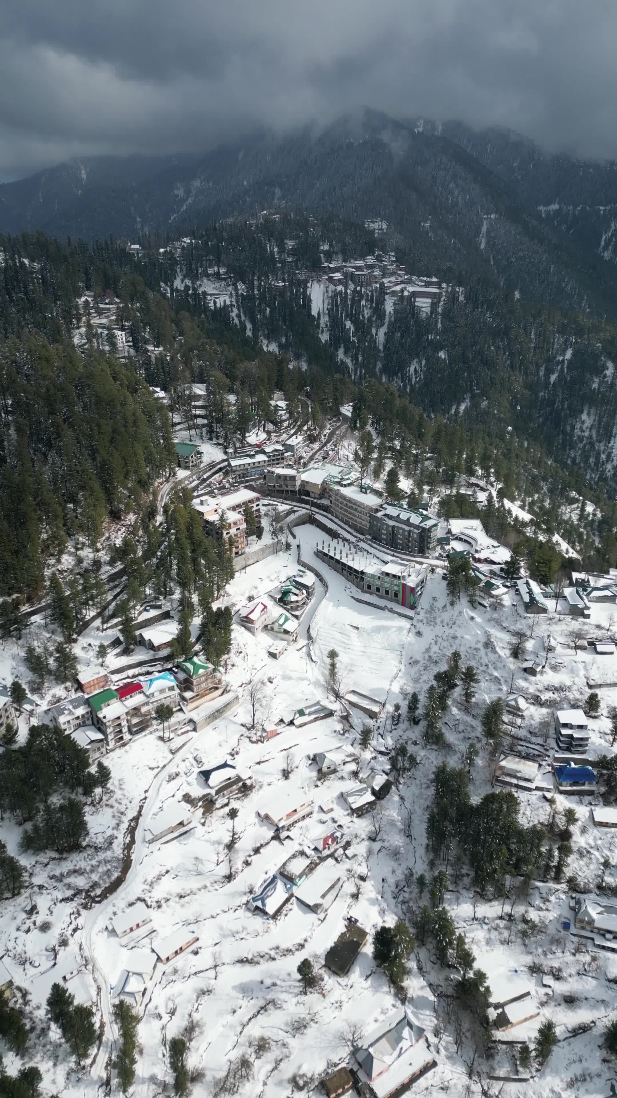 Aerial Snowy Landscape of Murree Hills Free Stock Video Footage ...