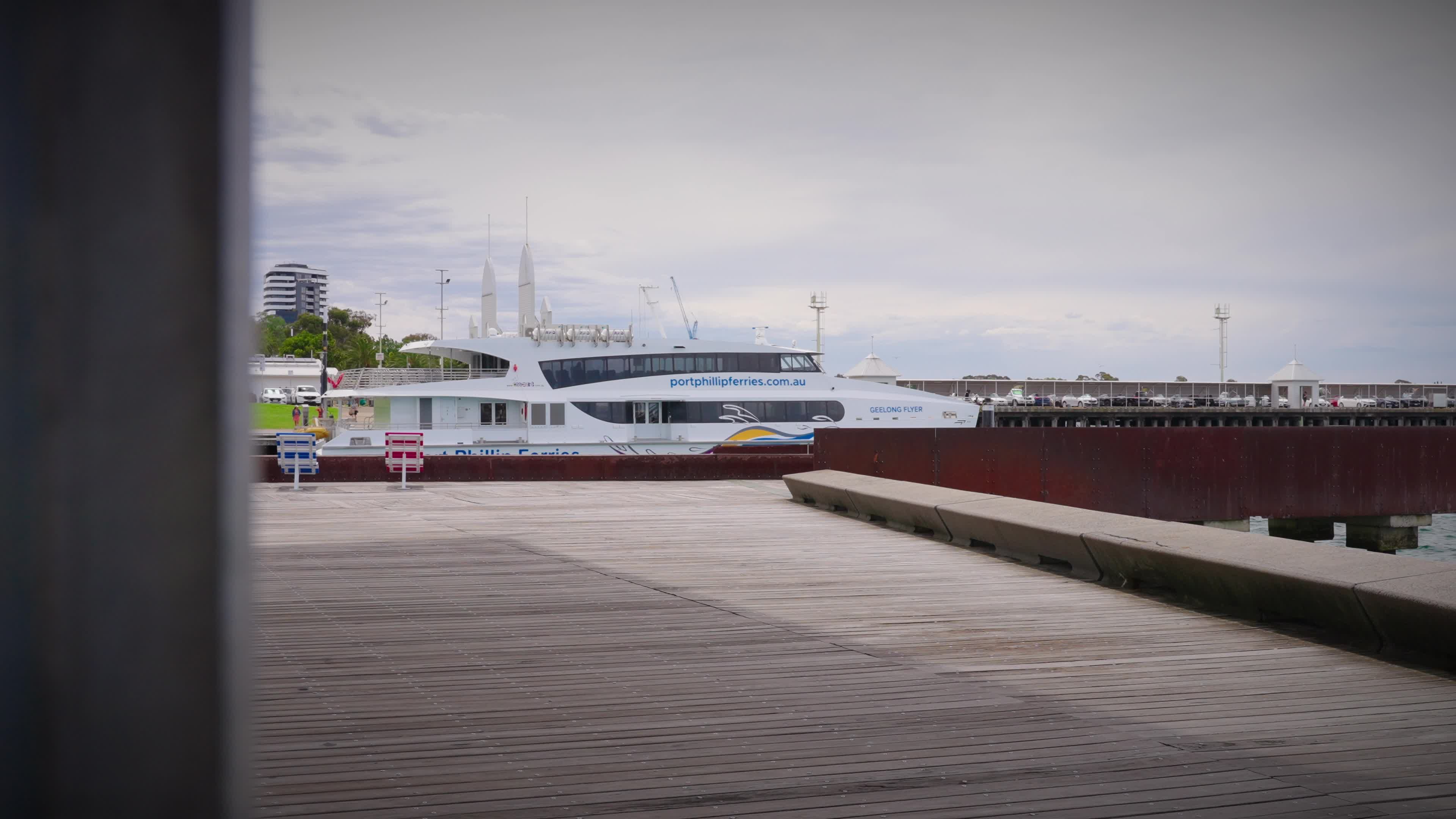 Scenic Dockside View with Docked Catamaran Free Stock Video Footage ...