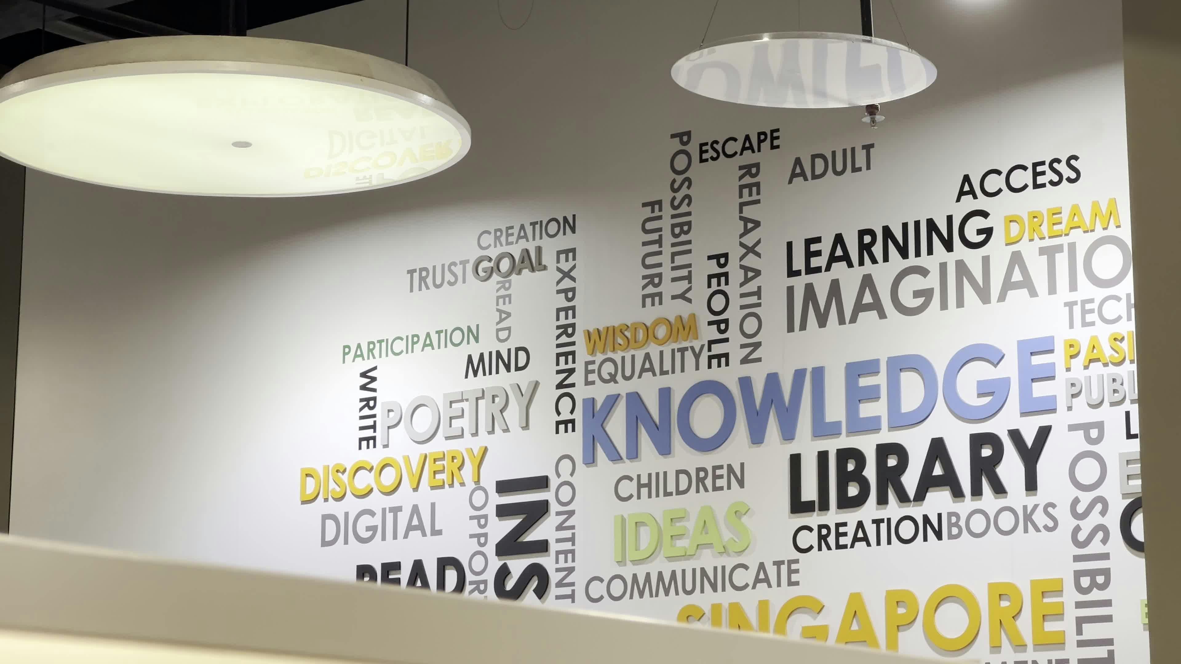 Colorful Library Word Art at Pasir Ris Free Stock Video Footage ...