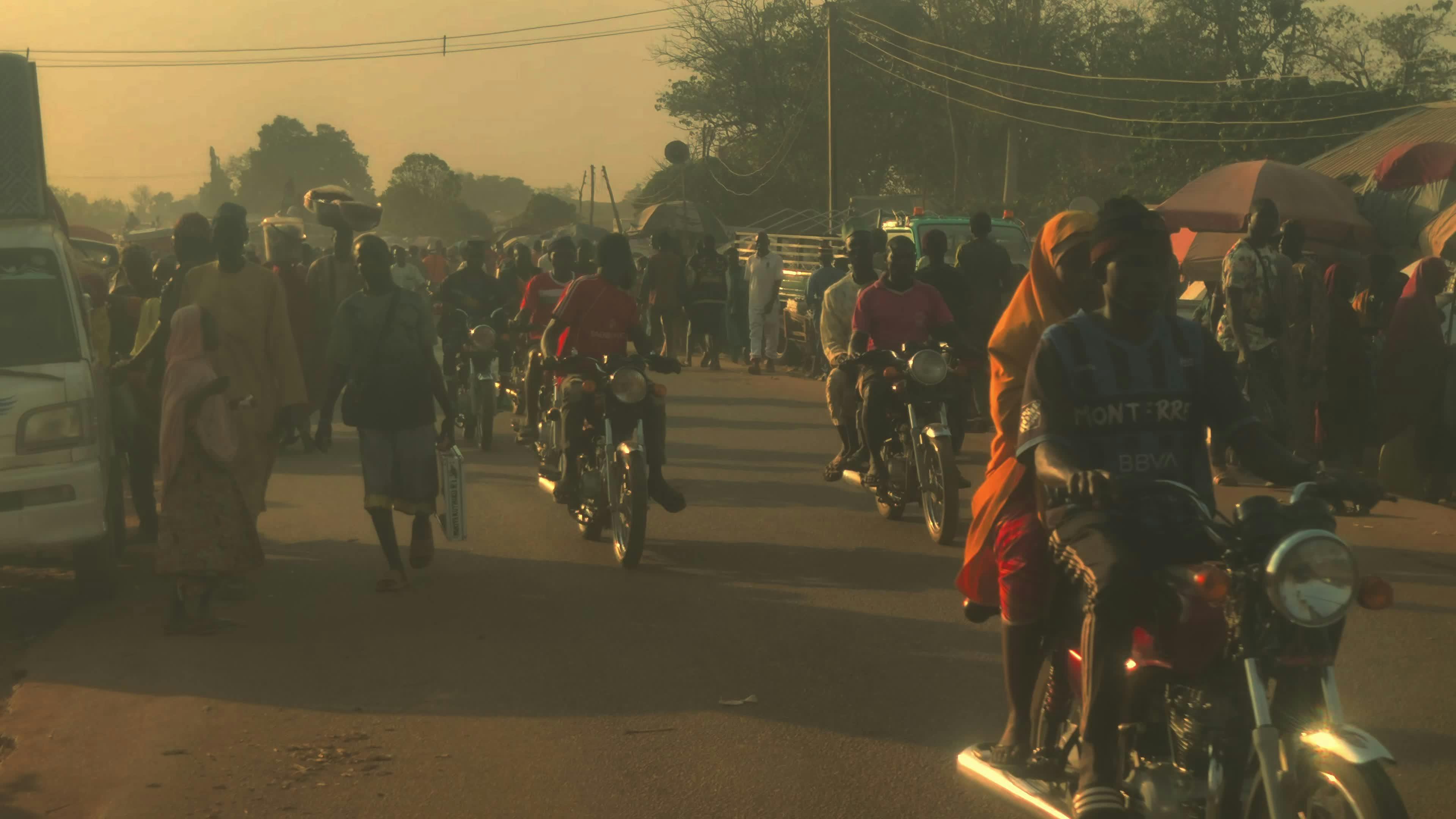 Bustling African Street Market at Sunset Free Stock Video Footage ...