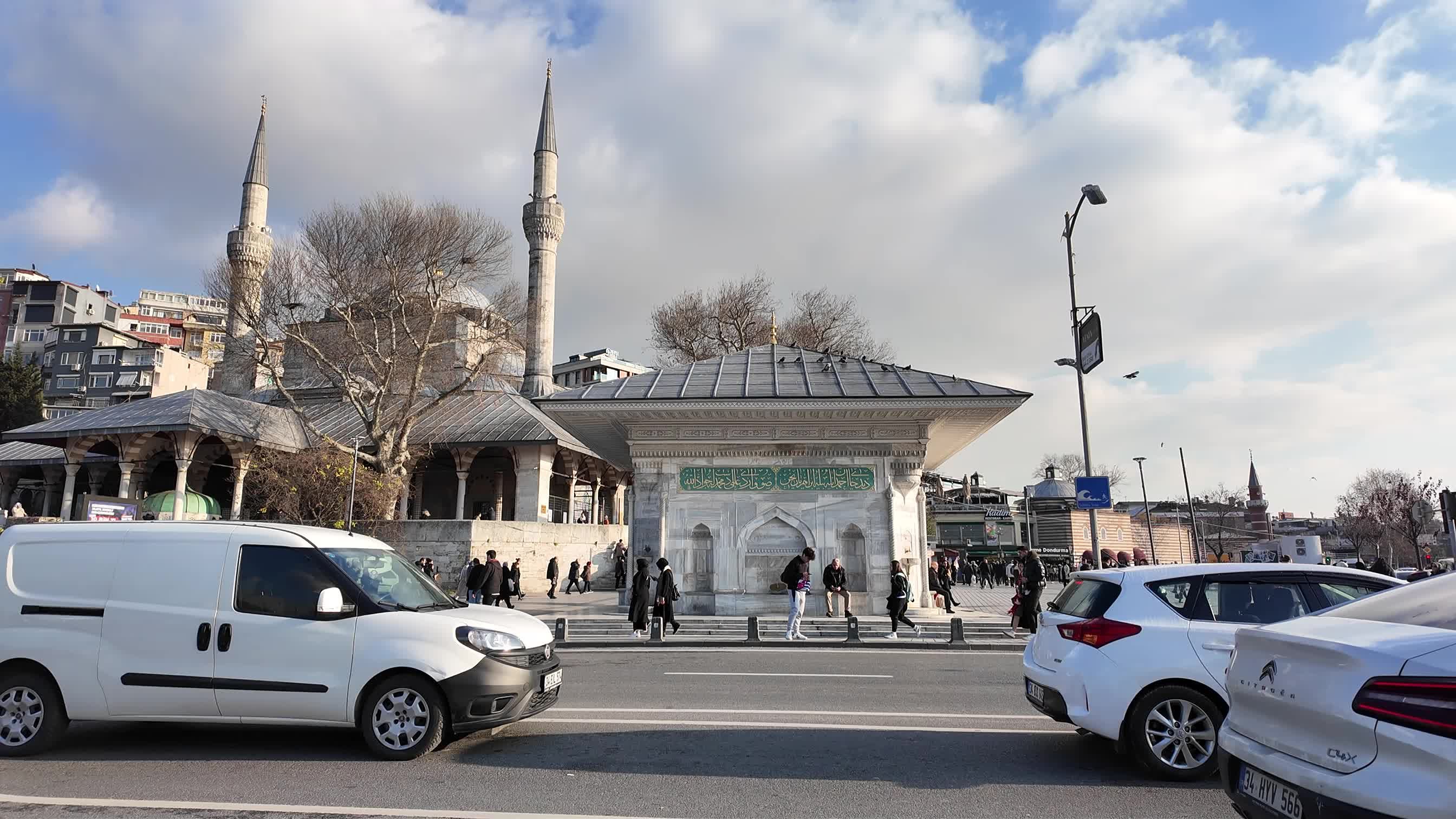 Busy Istanbul Street with Historic Mosque Free Stock Video Footage ...
