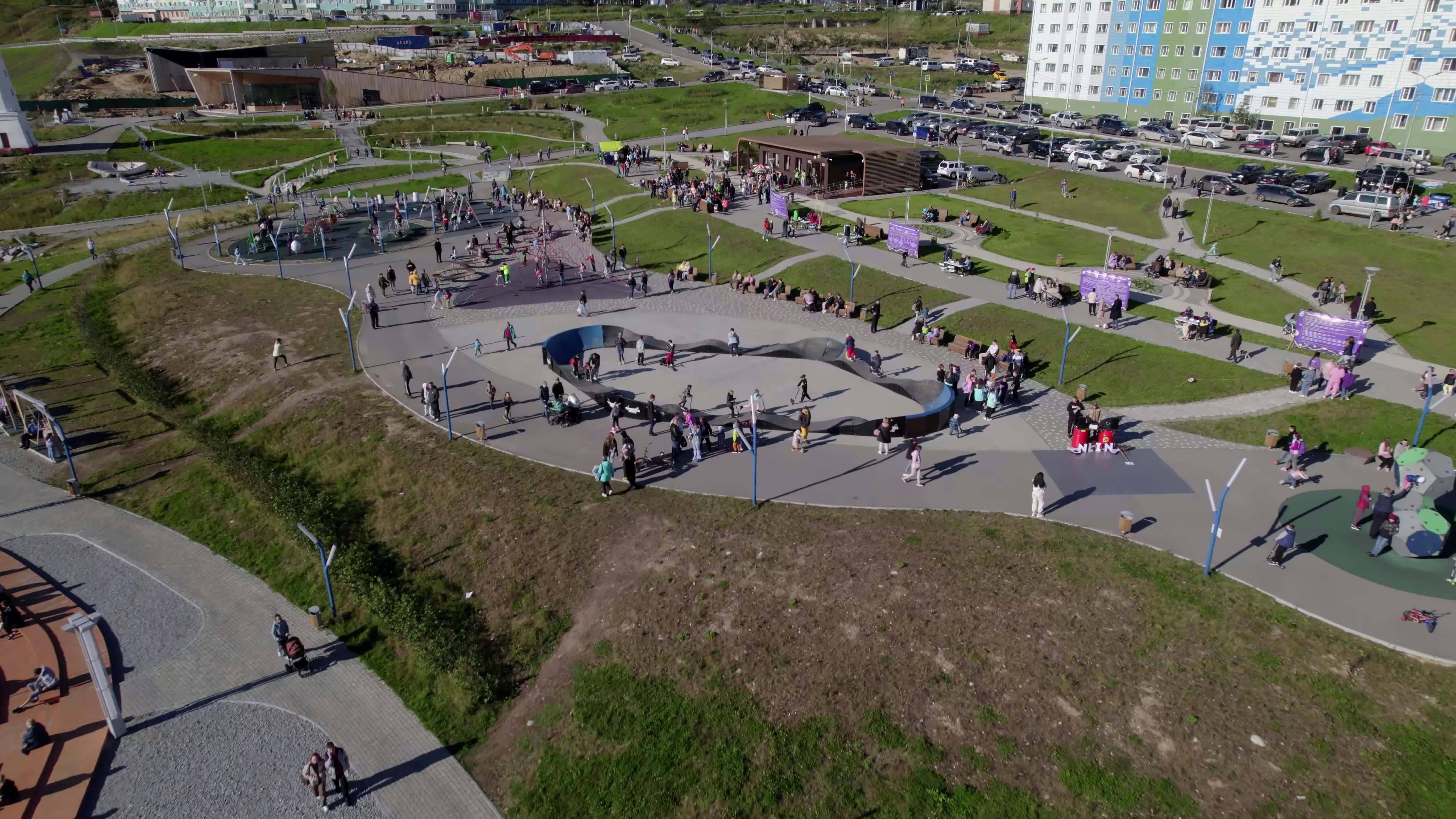 Aerial View of Outdoor Urban Playground Free Stock Video Footage ...