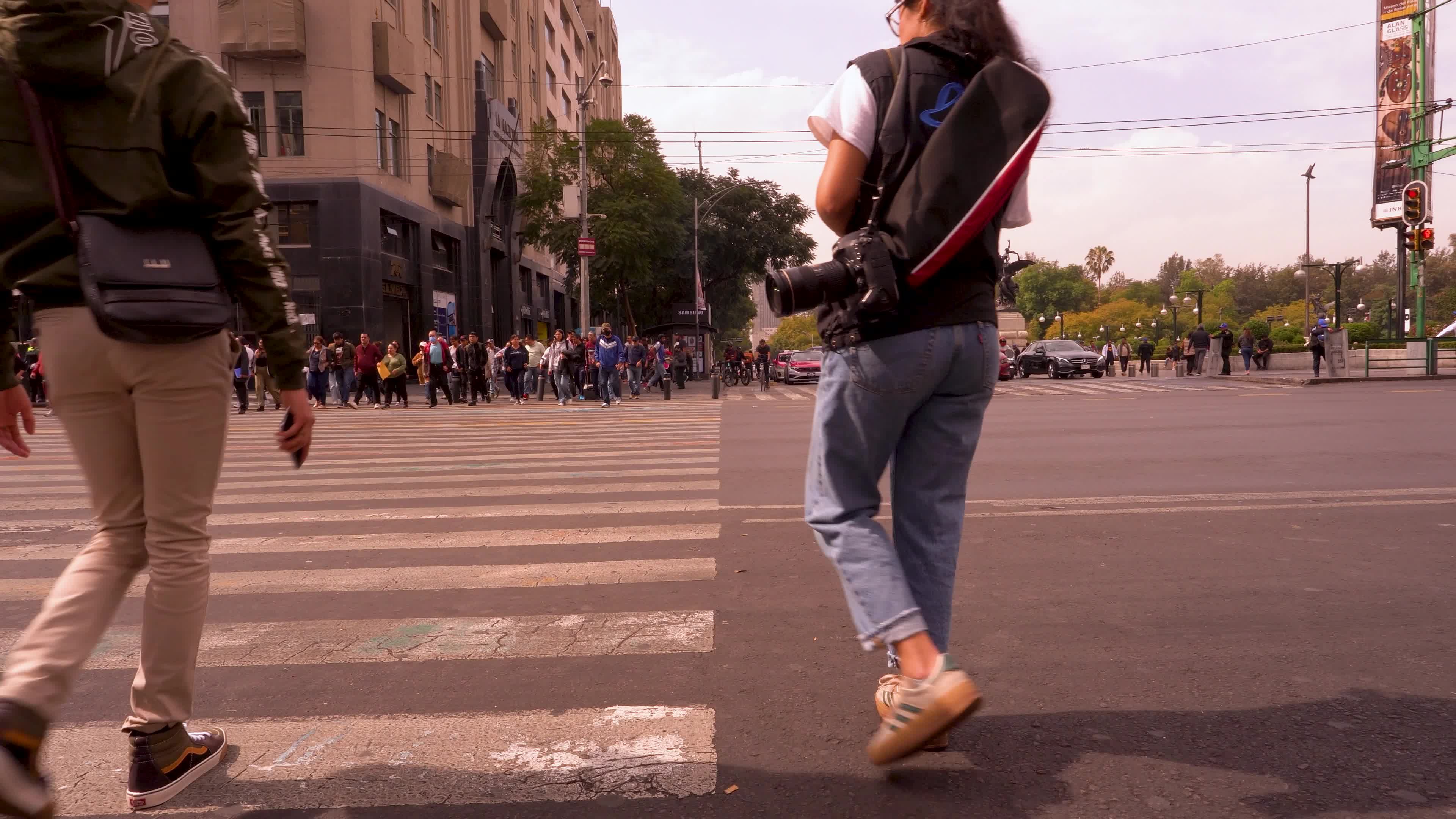 Busy Day at Mexico City's Crosswalk Free Stock Video Footage, Royalty ...