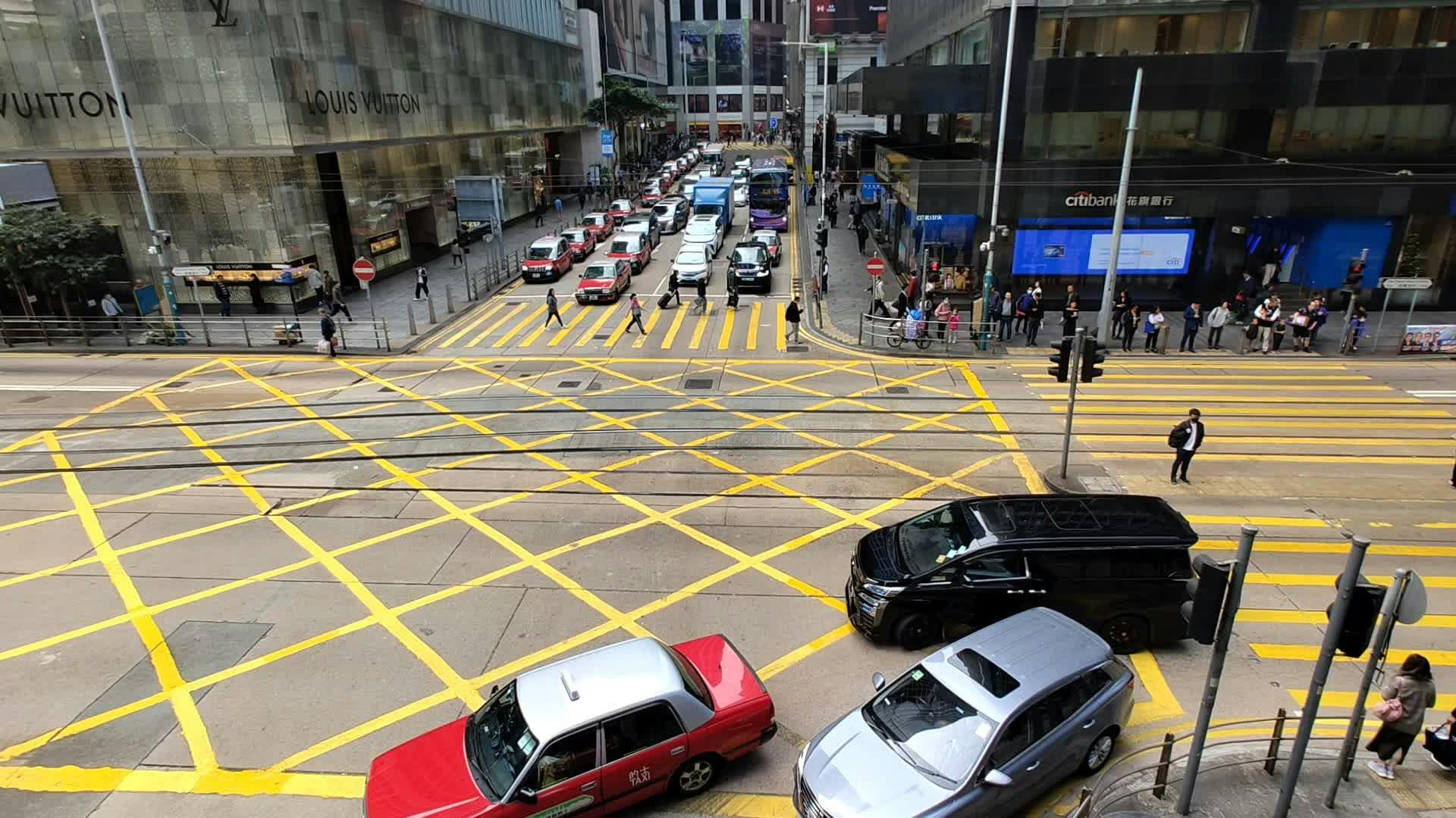 Busy Hong Kong Intersection Traffic Timelapse Free Stock Video Footage ...