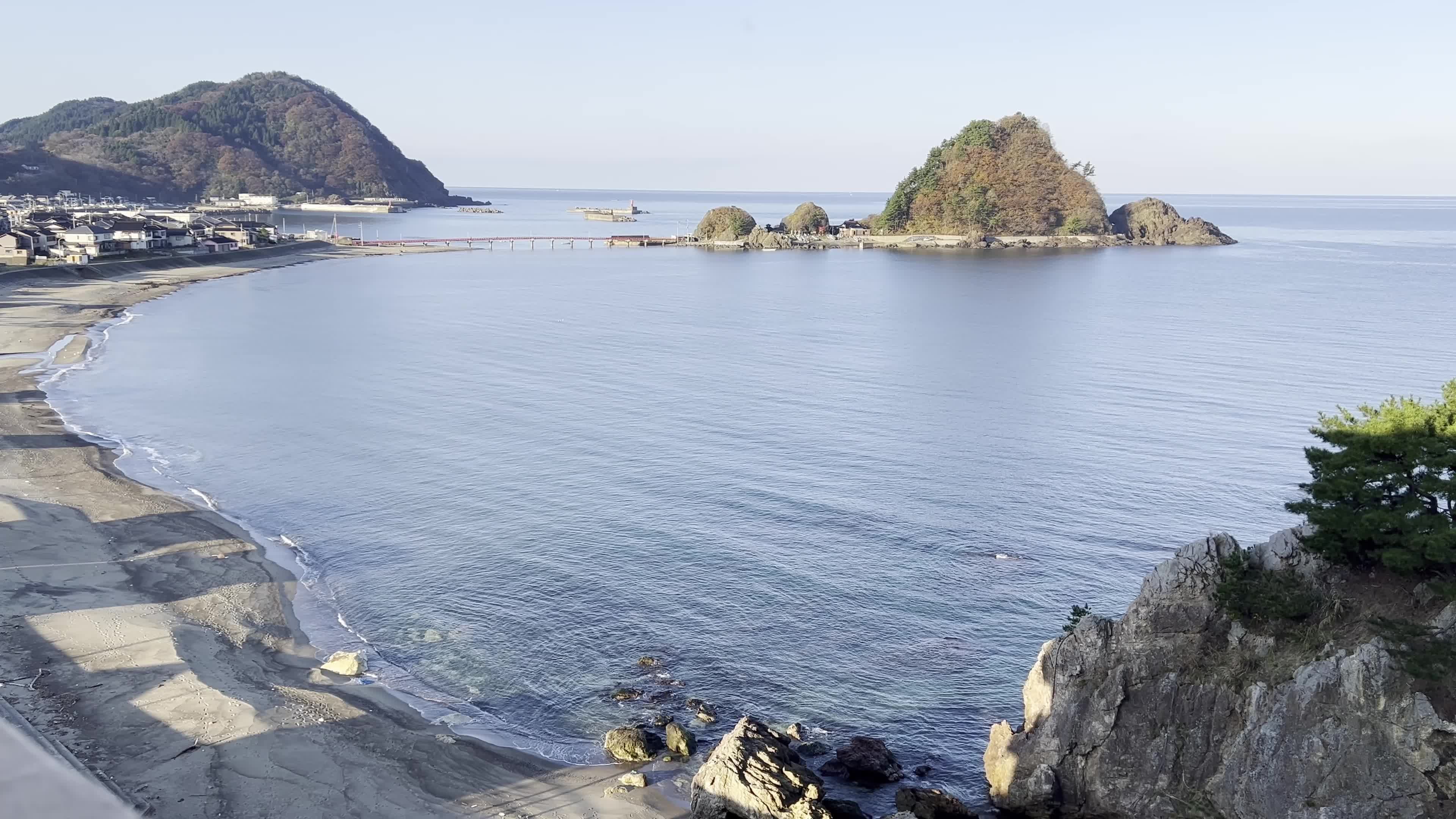 Scenic Coastal View of Japanese Bay and Islands Free Stock Video ...