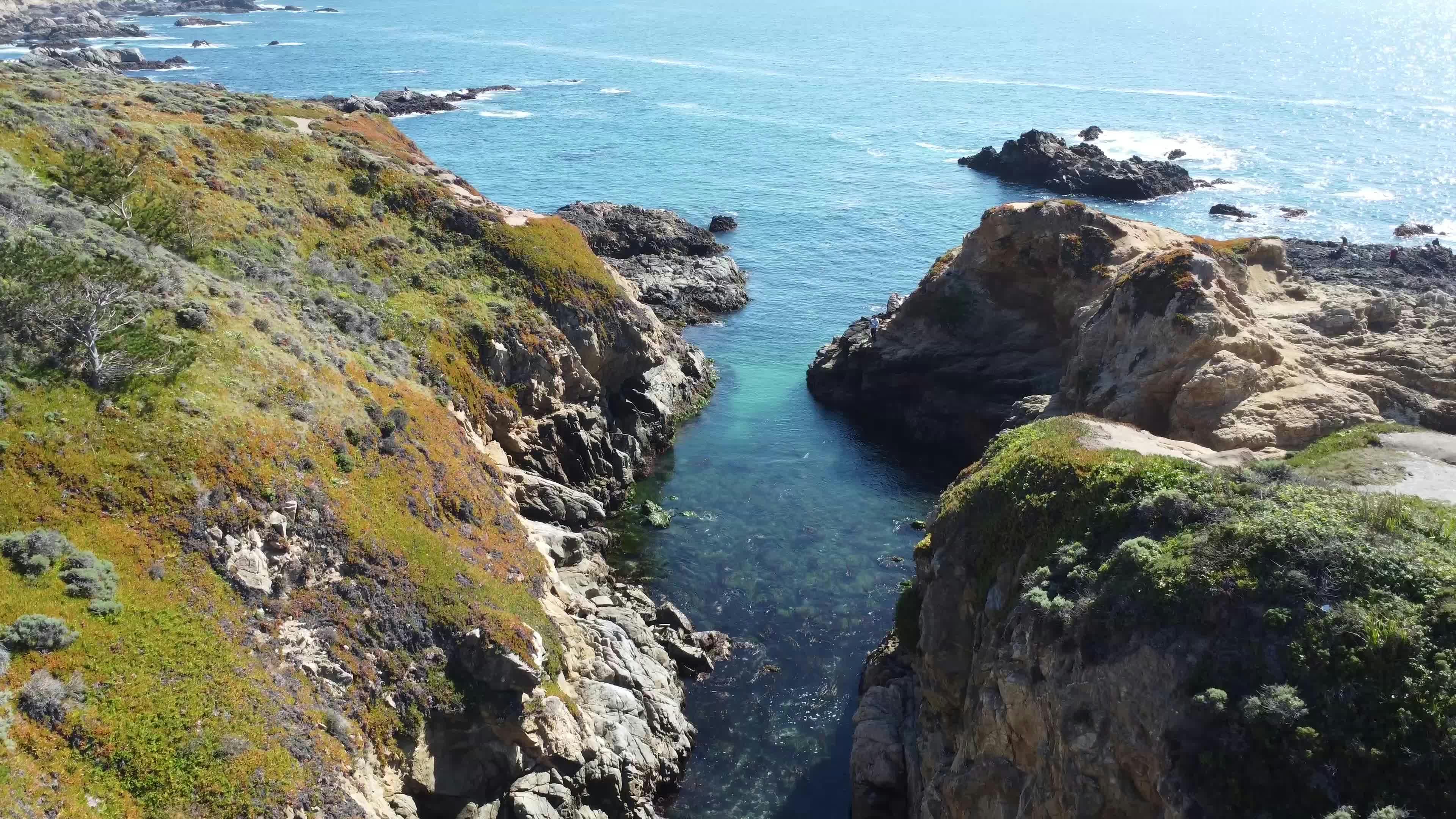 Scenic Aerial View of California Coastline Free Stock Video Footage ...