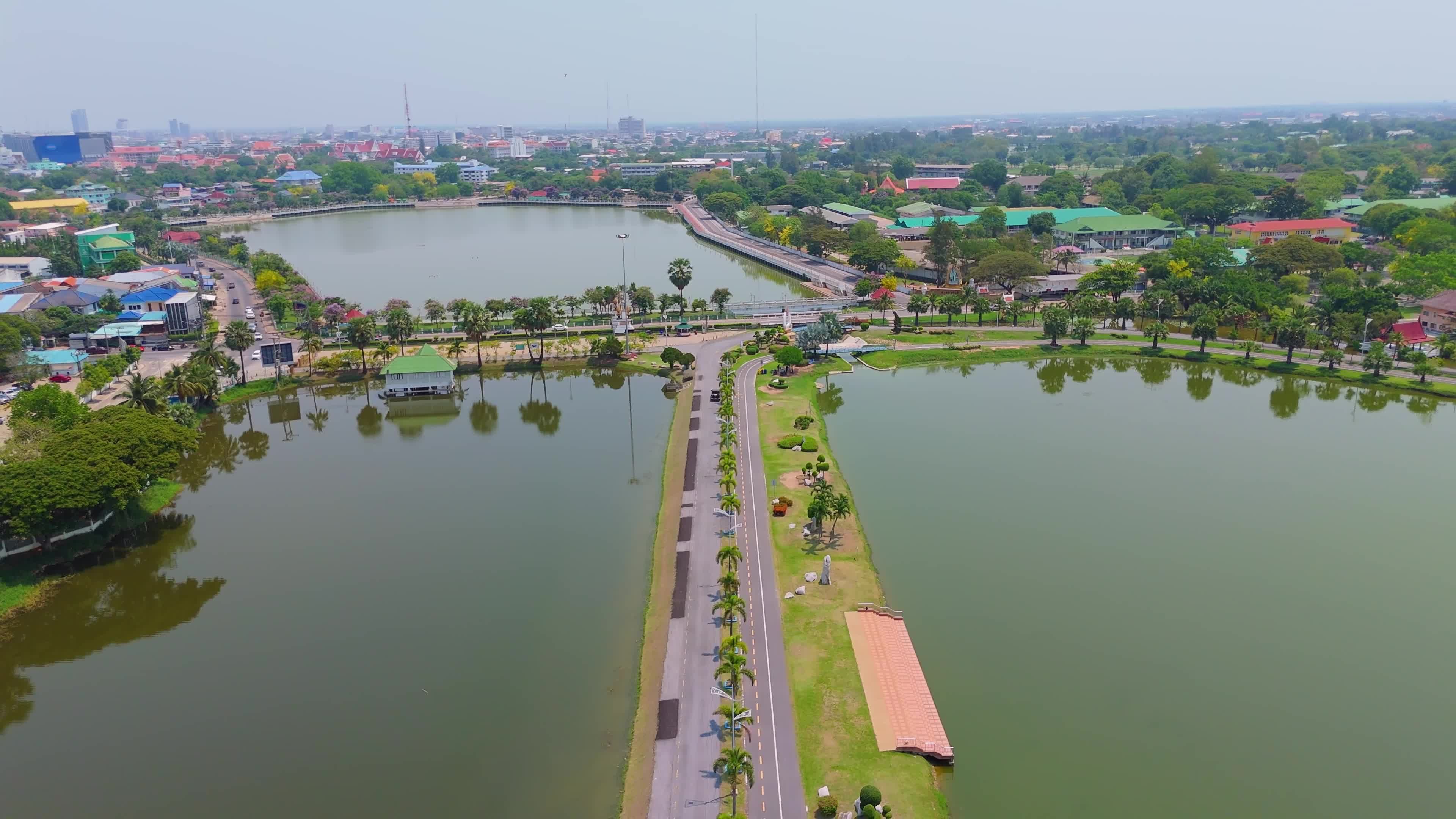 Aerial View of Nakhon Ratchasima Park in Thailand Free Stock Video ...
