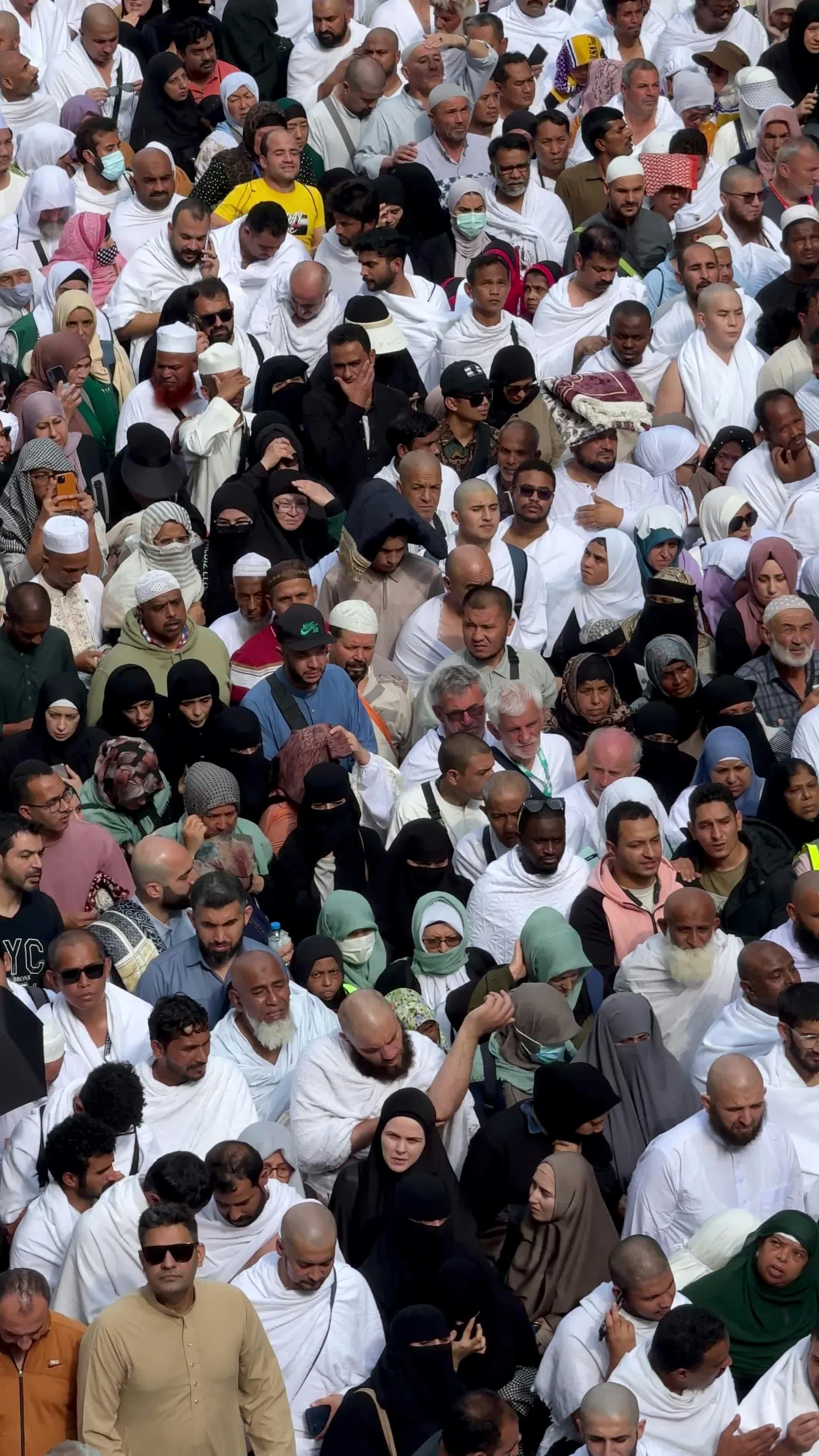 Massive Crowd Gathering for Prayer in Makkah Free Stock Video Footage ...